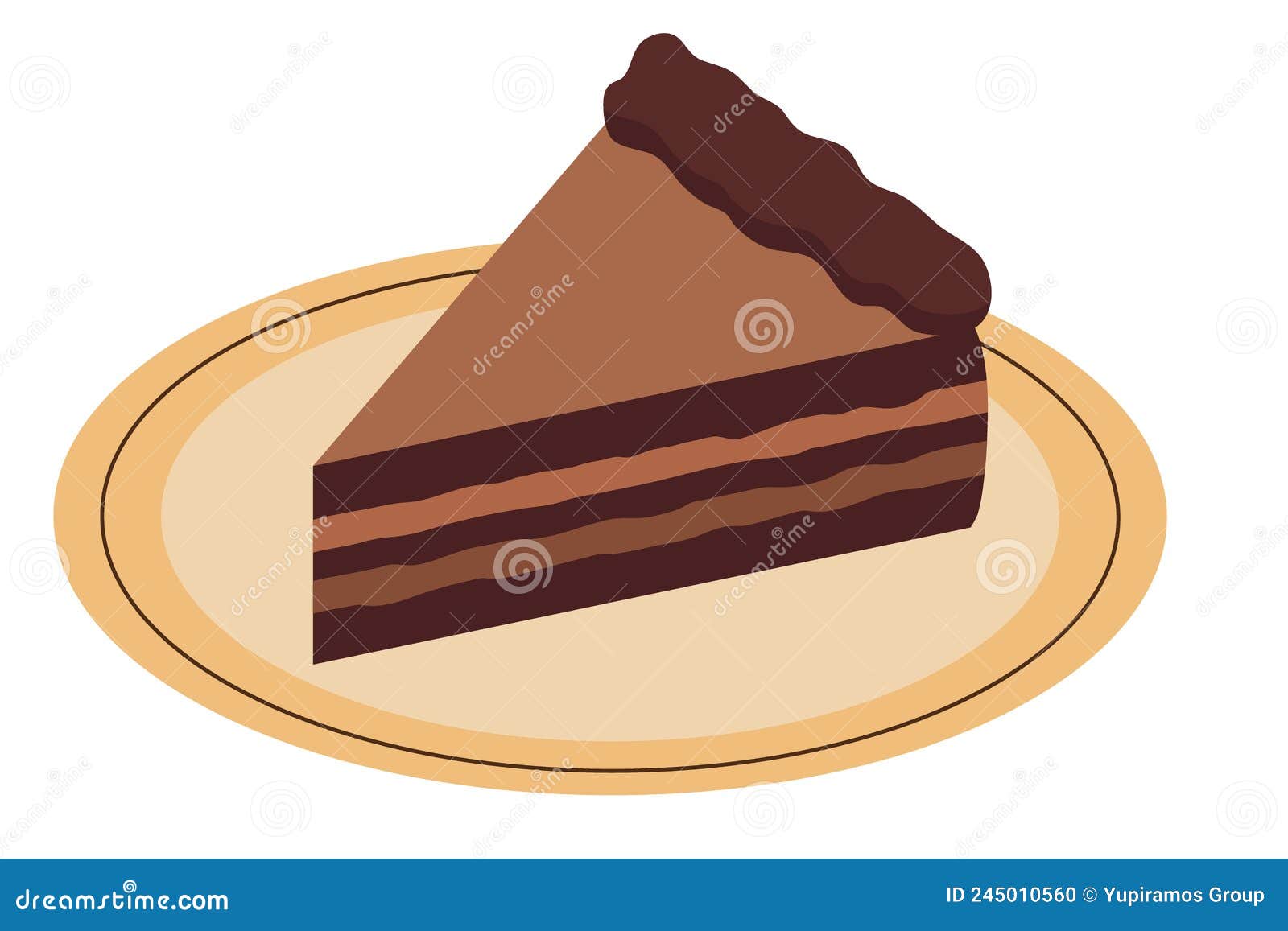 Slice Of Chocolate Cake Icon In Black Style Isolated On White ...
