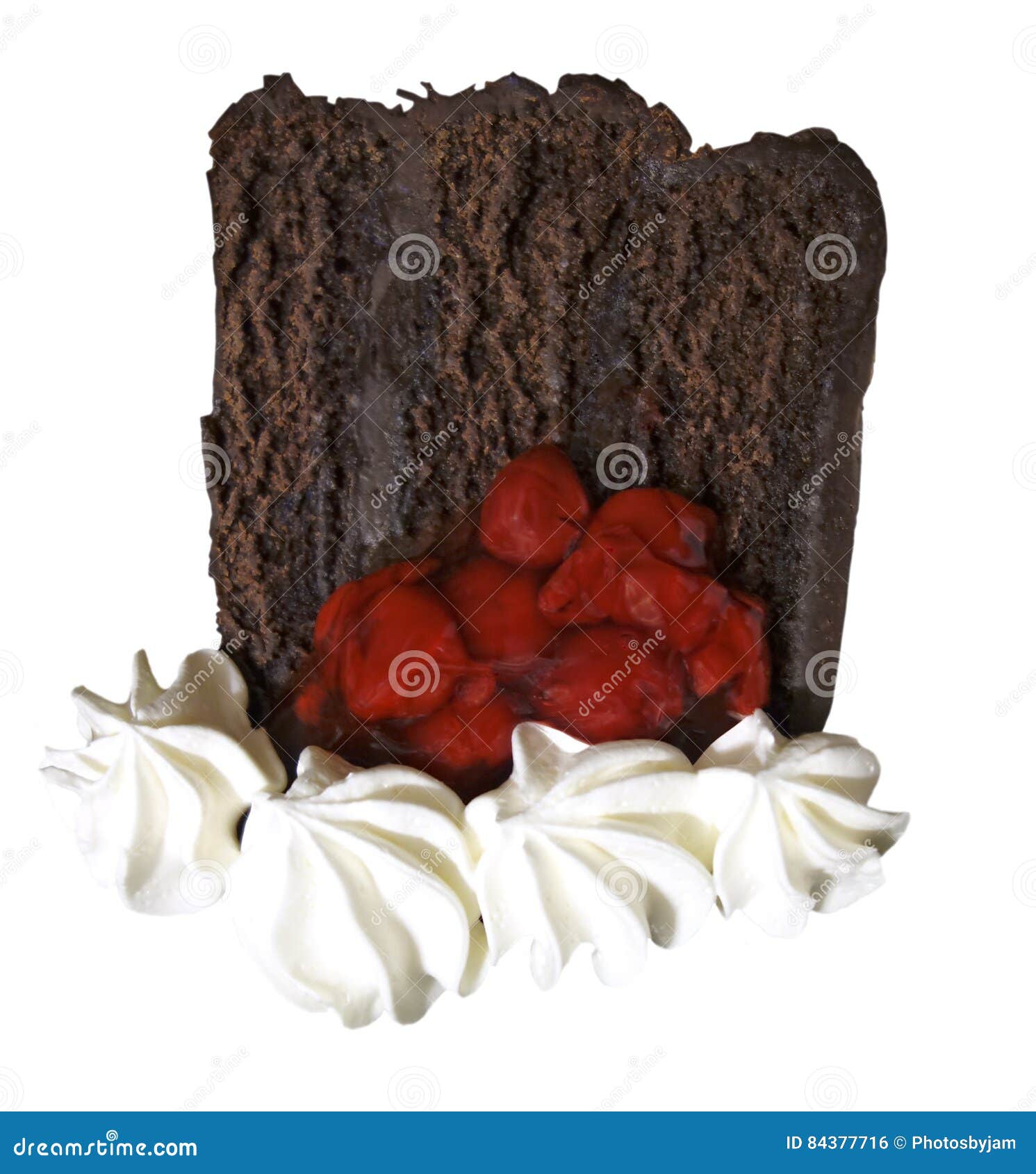 Slice of Chocolate Layer Cake Stock Photo - Image of cream, isolated ...