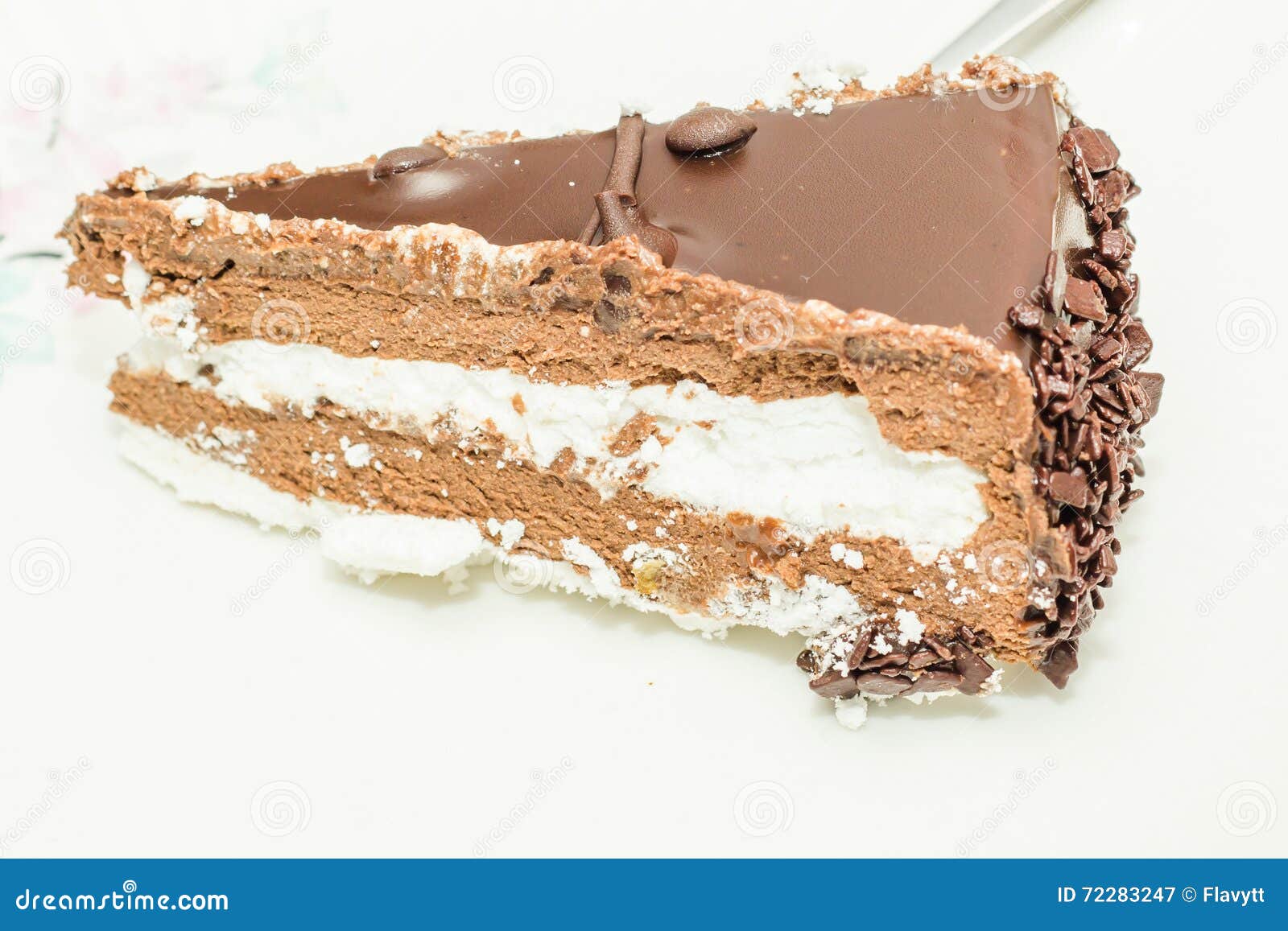 A Slice of Chocolate Mallow Cake Stock Image - Image of chocolate ...