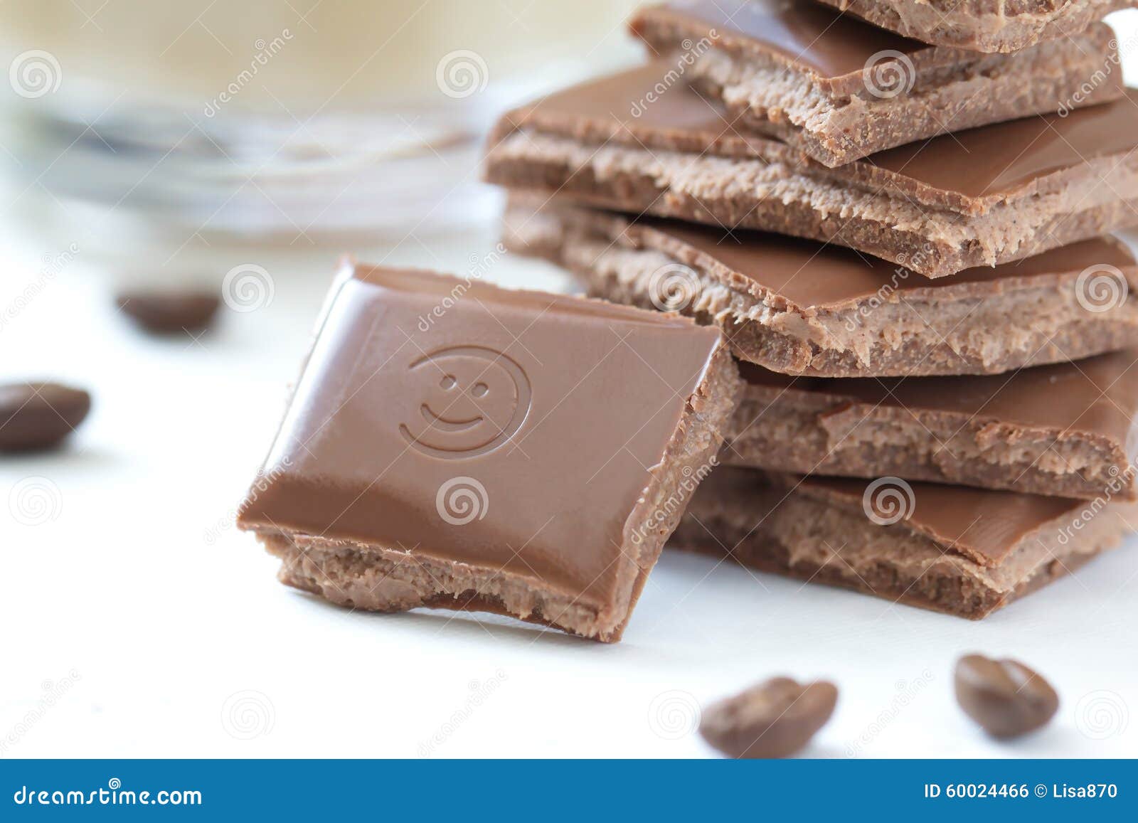 Slice of Chocolate with Smile Stock Photo - Image of happiness, leak ...