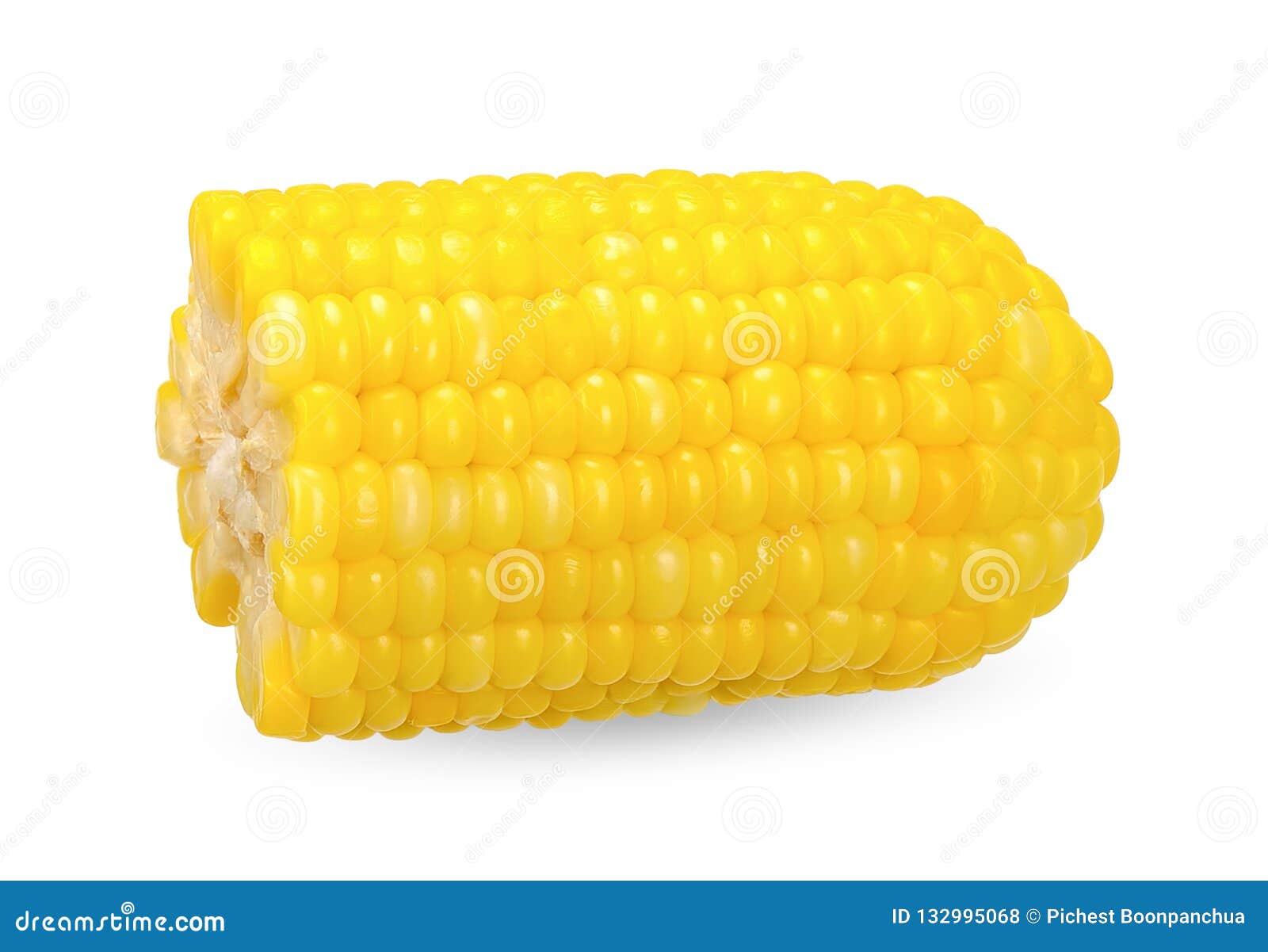 Slice Corn Isolated on White Clipping Path Stock Photo - Image of ...