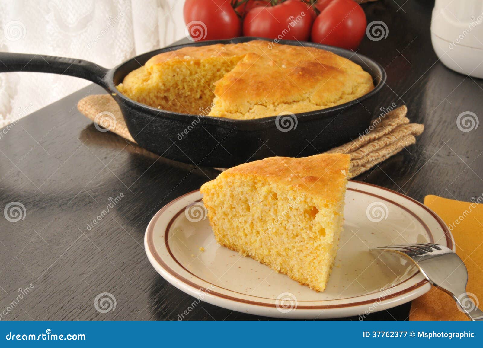 Slice of cornbread stock image. Image of golden, baked - 37762377