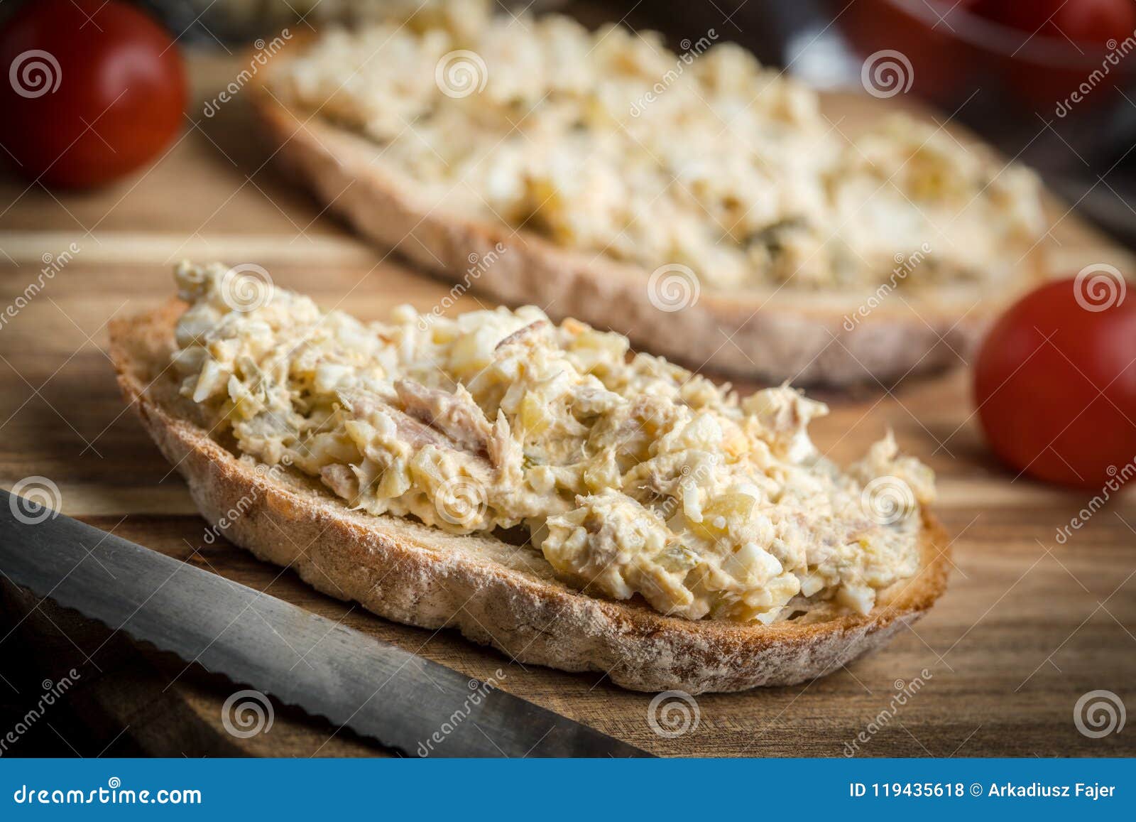 Mackerel fish paste. stock photo. Image of wooden, cutting - 119435618