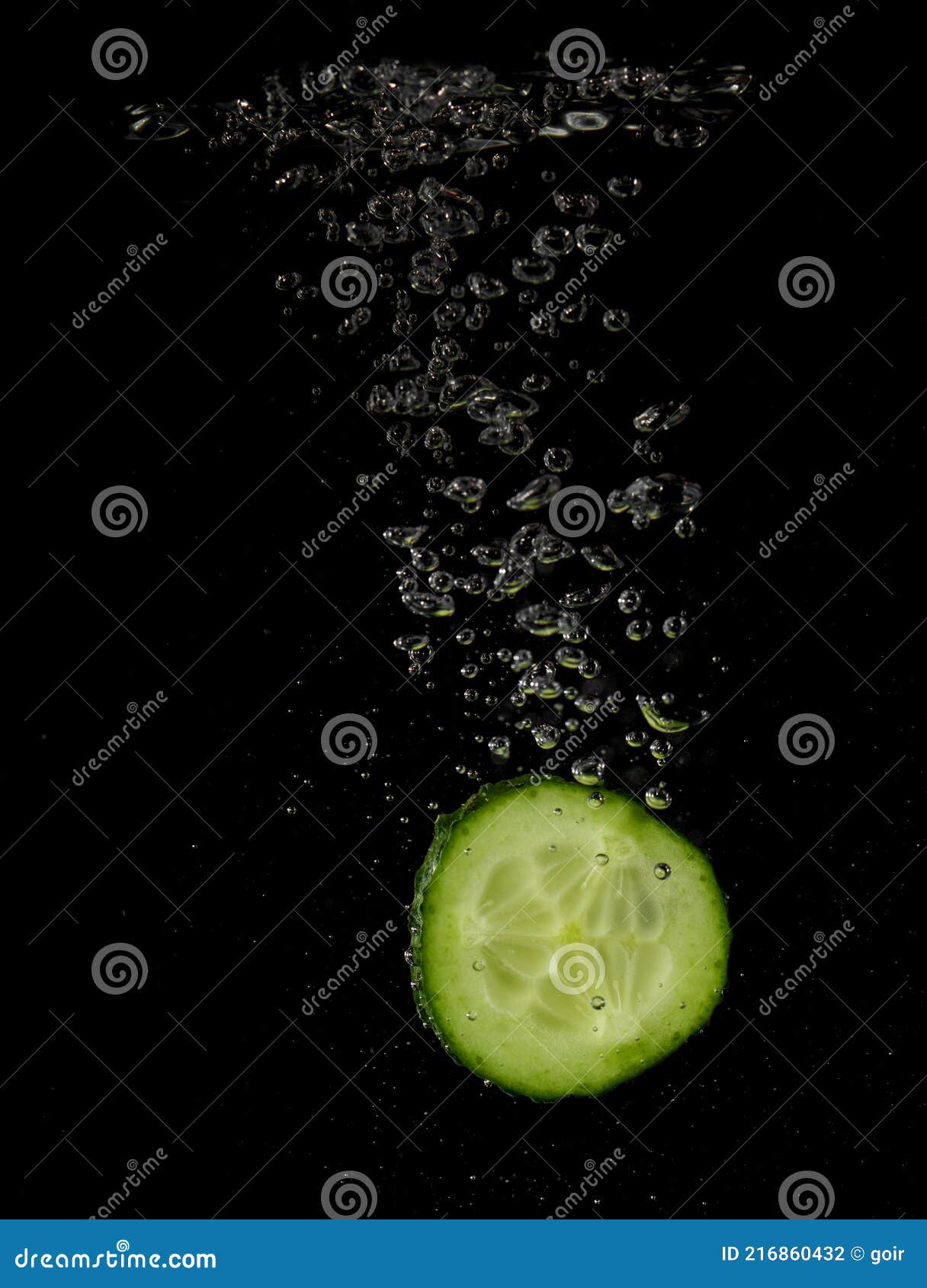 Slice of Cucumber Falling in Water Stock Photo - Image of fresh, food ...