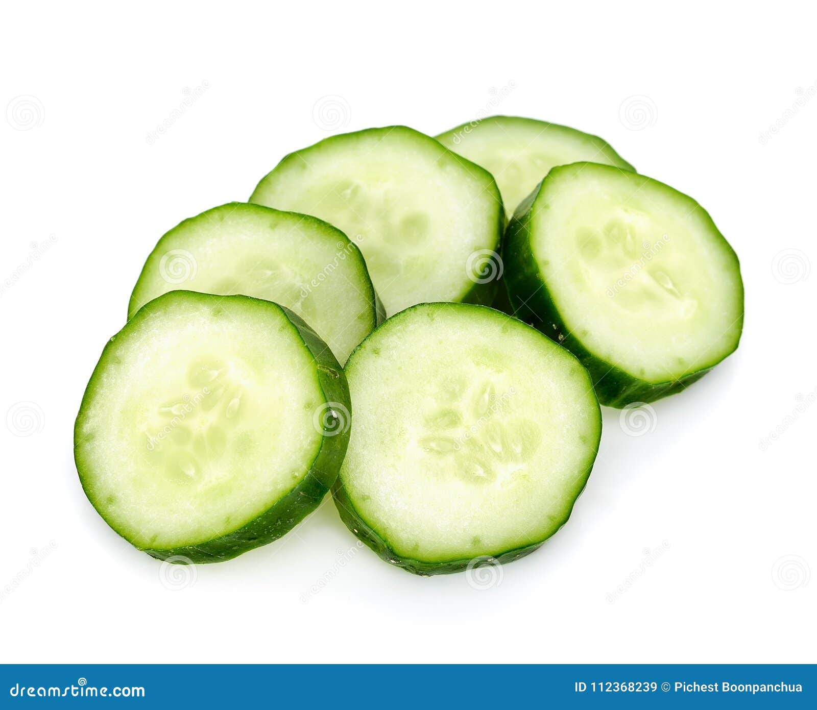 Slice Cucumber Isolated on the White Background Stock Image - Image of ...