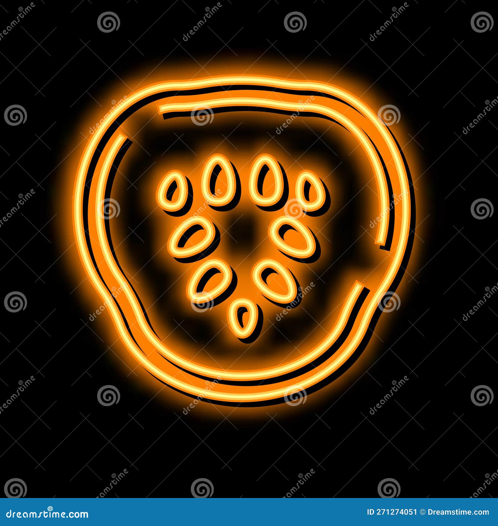 Slice Cucumber Neon Glow Icon Illustration Stock Vector - Illustration ...