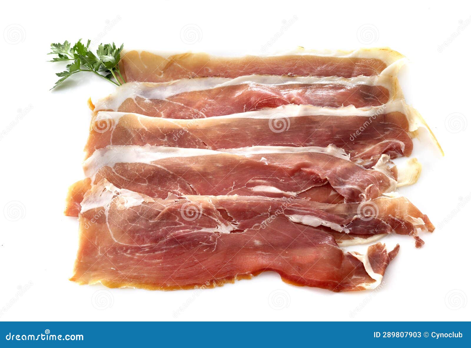 Slice of cured ham stock image. Image of parma, parsley - 289807903