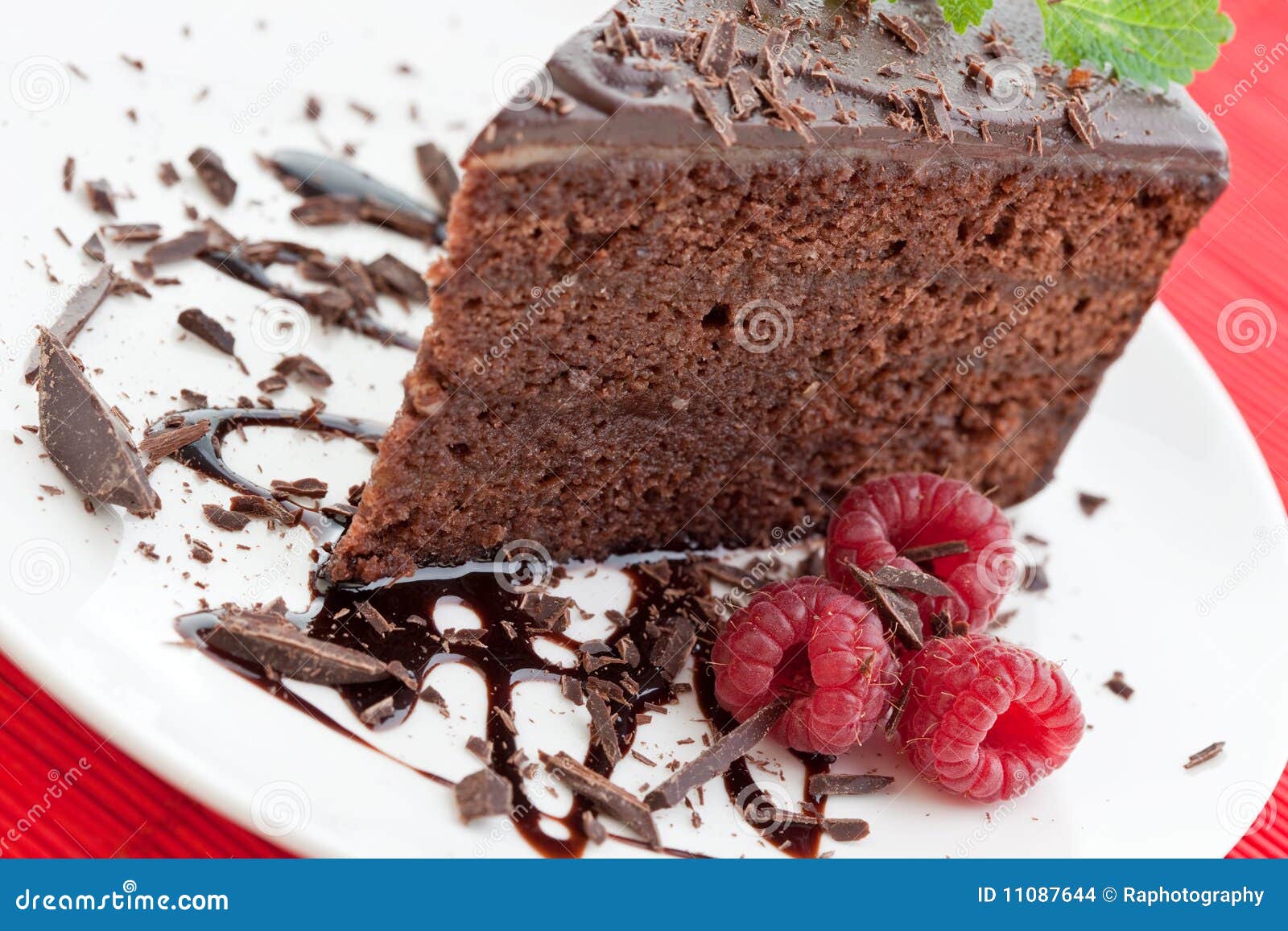Slice of Delicious Chocolate Cake Stock Photo - Image of raspberries ...