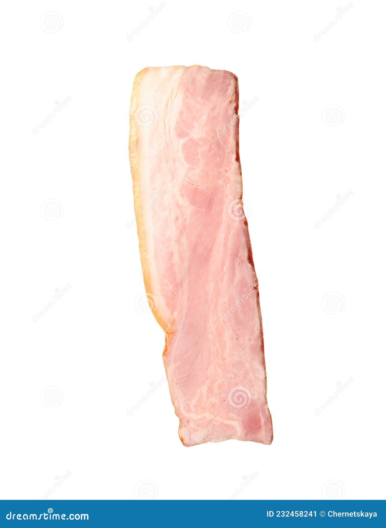 Slice of Delicious Smoked Bacon Isolated on White Stock Image - Image ...