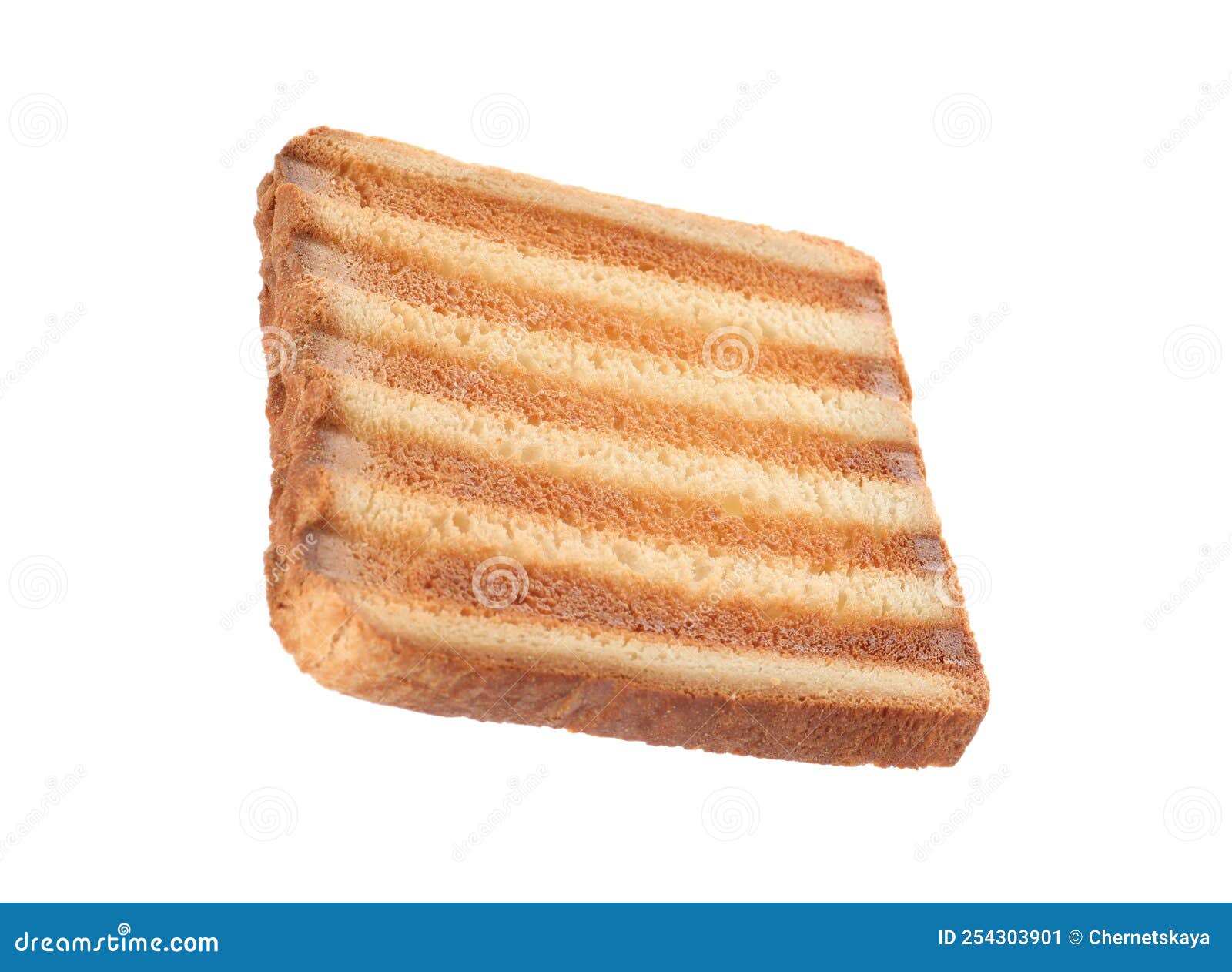 Slice of Delicious Toasted Bread Isolated on White Stock Image - Image ...