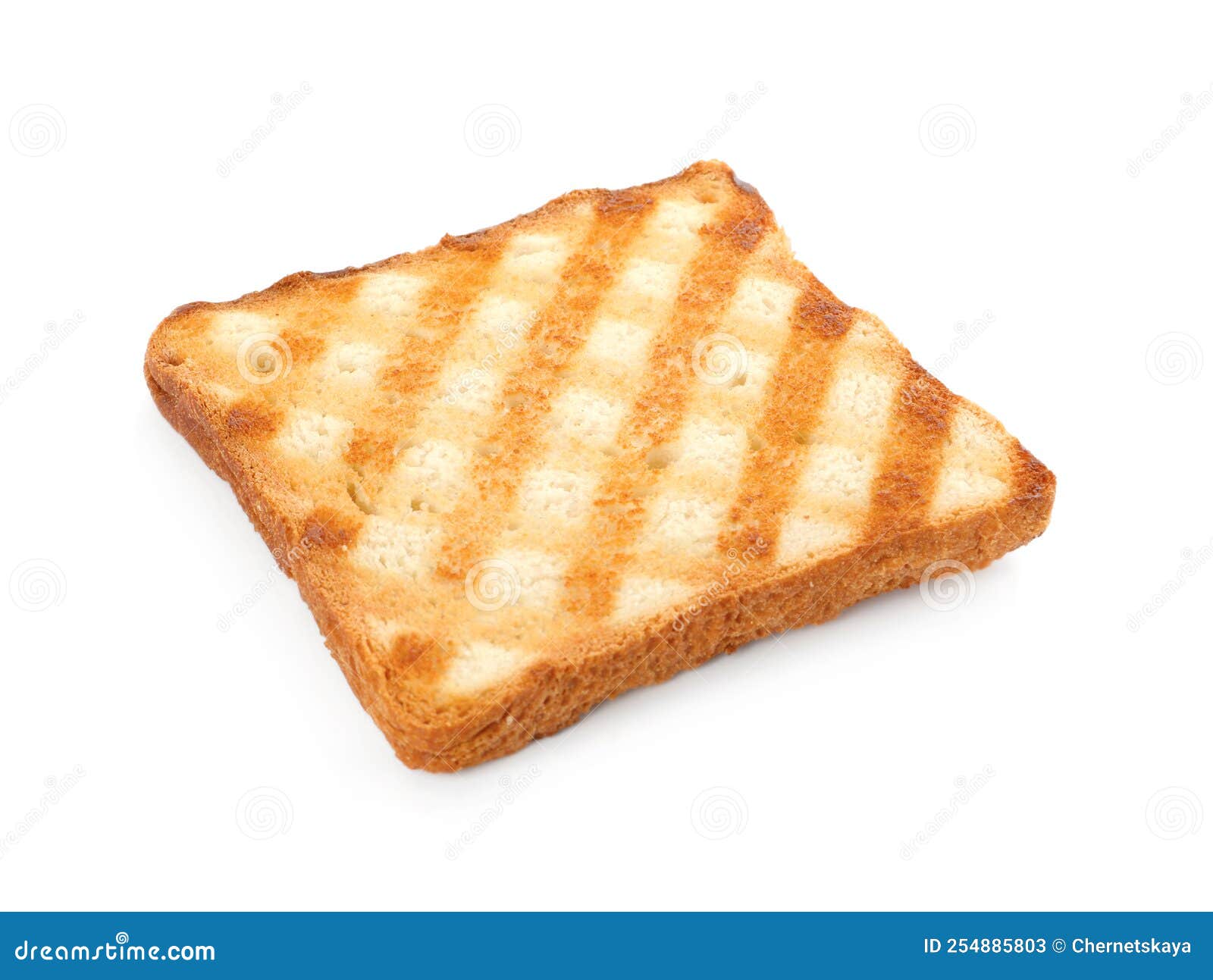 Slice of Delicious Toasted Bread Isolated on White Stock Image - Image ...