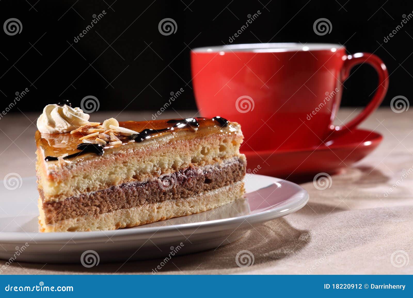 Slice of Dessert Cake with Coffee for Break Time Stock Photo - Image of ...