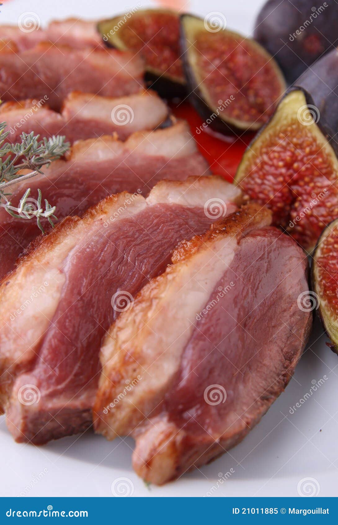 Slice of Duck Meat and Figs Sauce Stock Image - Image of restaurant ...