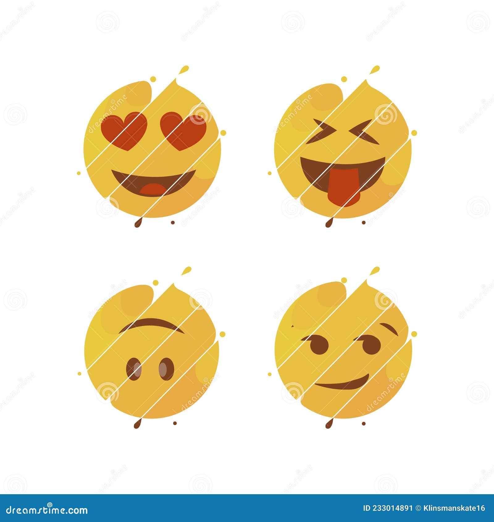 Slice Emoticon Smiley Icon Design Collection 03 Stock Vector ...