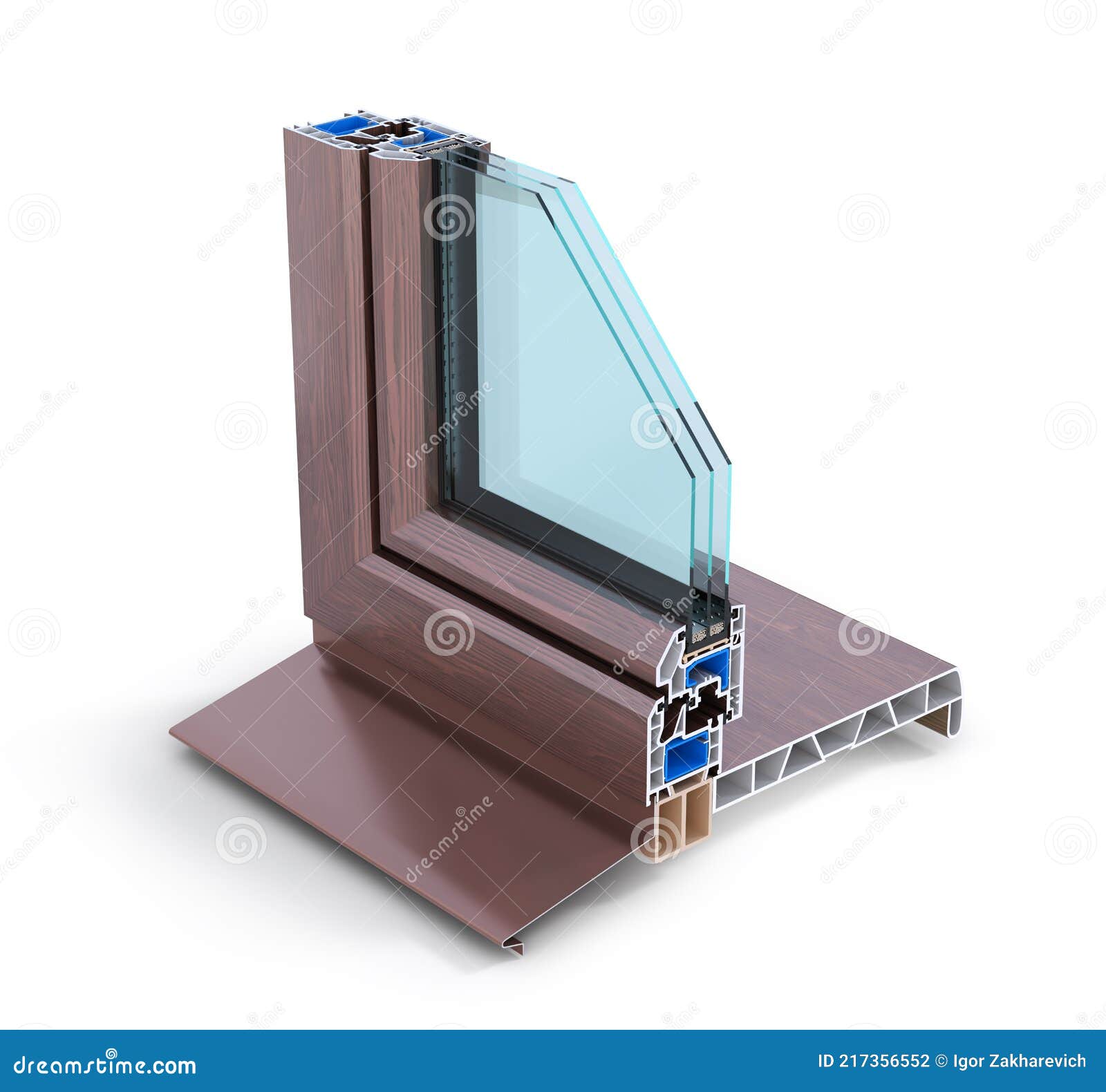 Slice Of Window In The Wall. See Structure And Layers. Royalty-Free ...