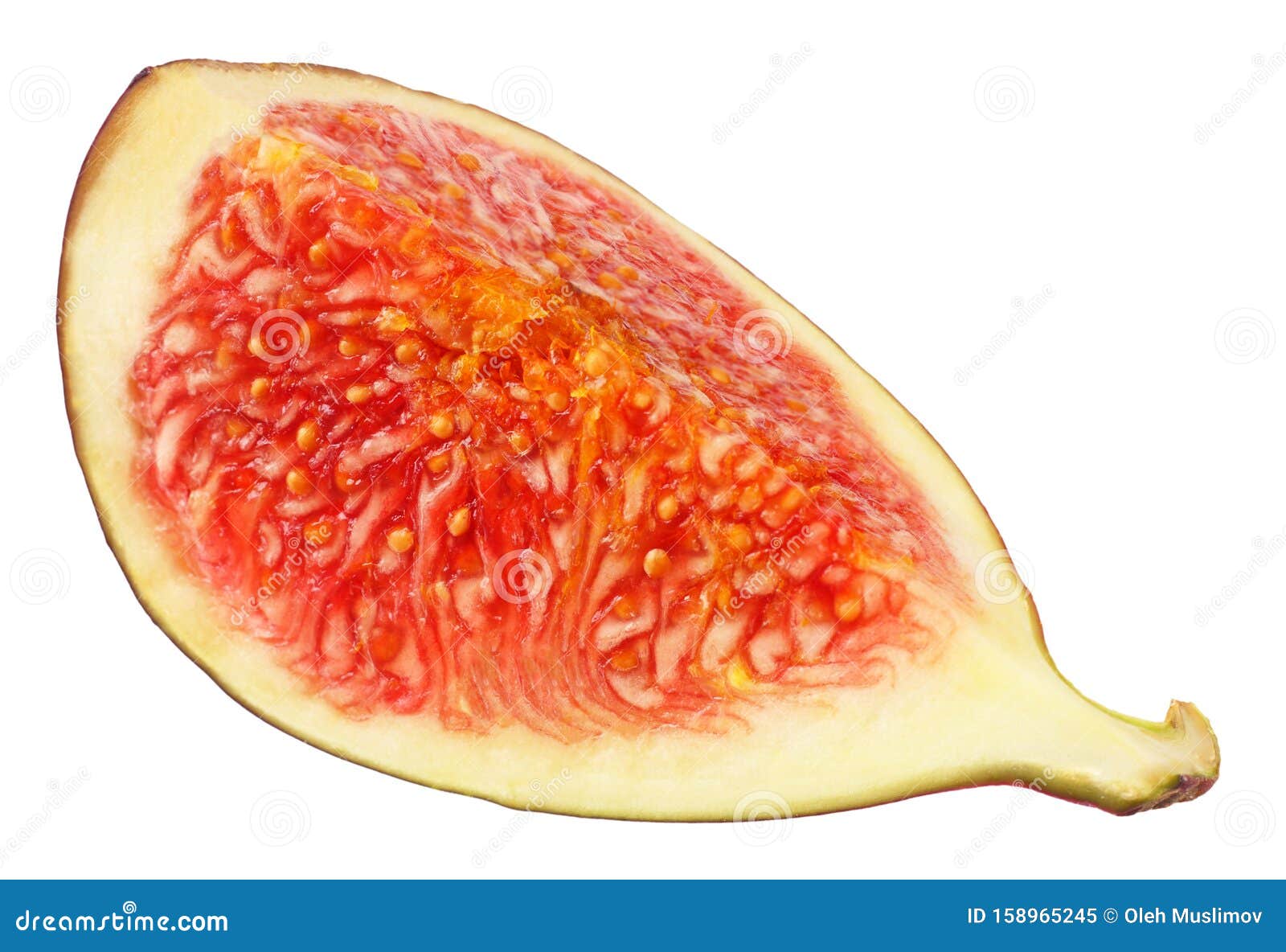 Slice of Fig Isolated on White. Clipping Path Stock Image - Image of ...