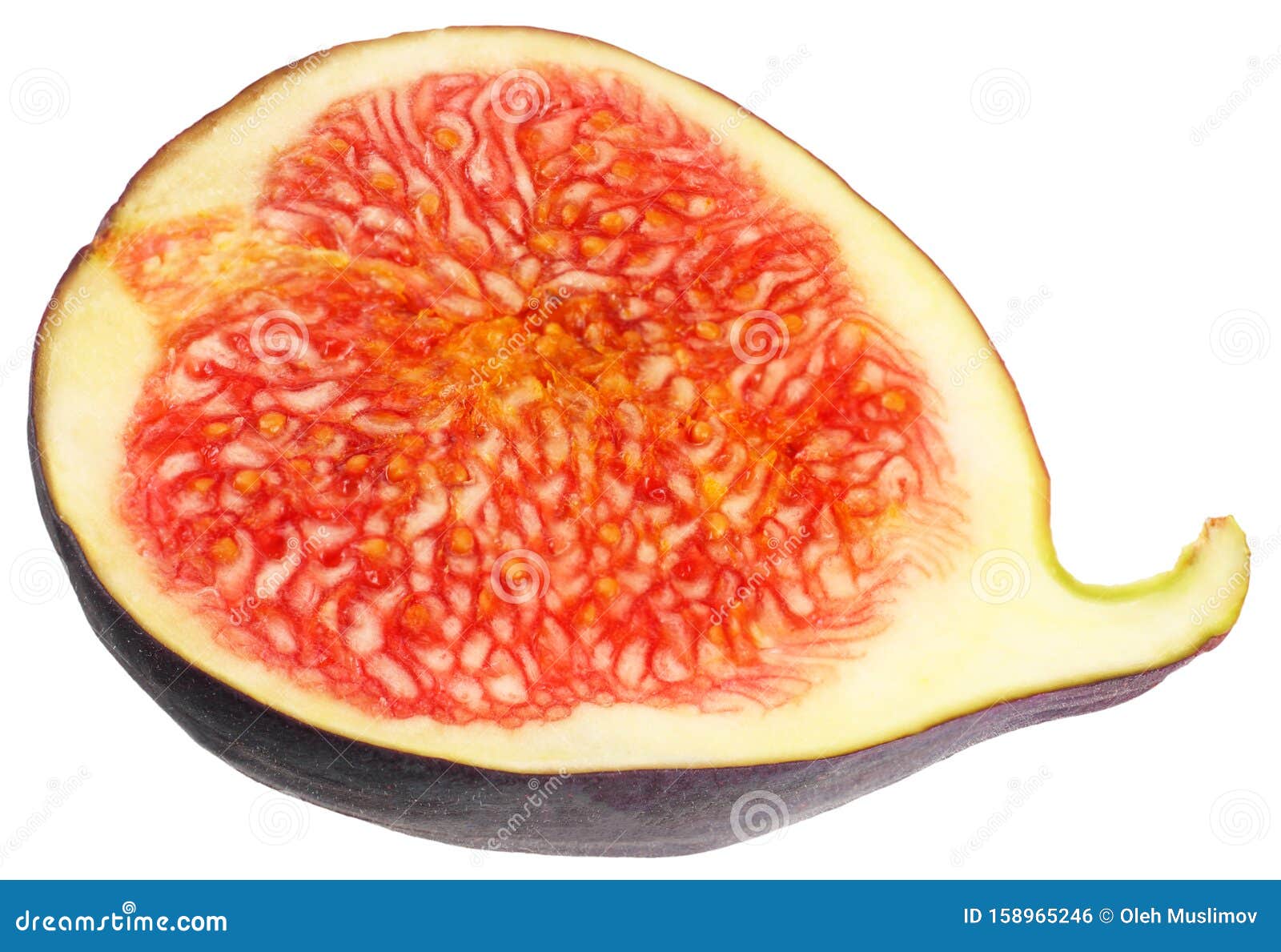 Slice of Fig Isolated on White. Clipping Path Stock Photo - Image of ...