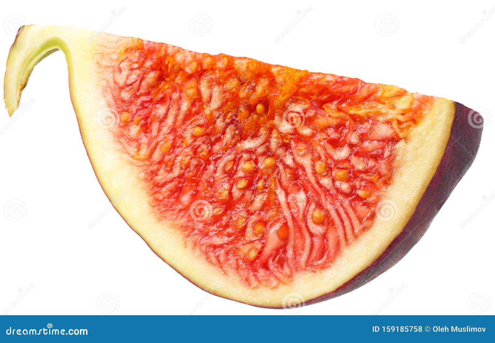 Slice of Fig Isolated on White. Clipping Path Stock Photo - Image of ...