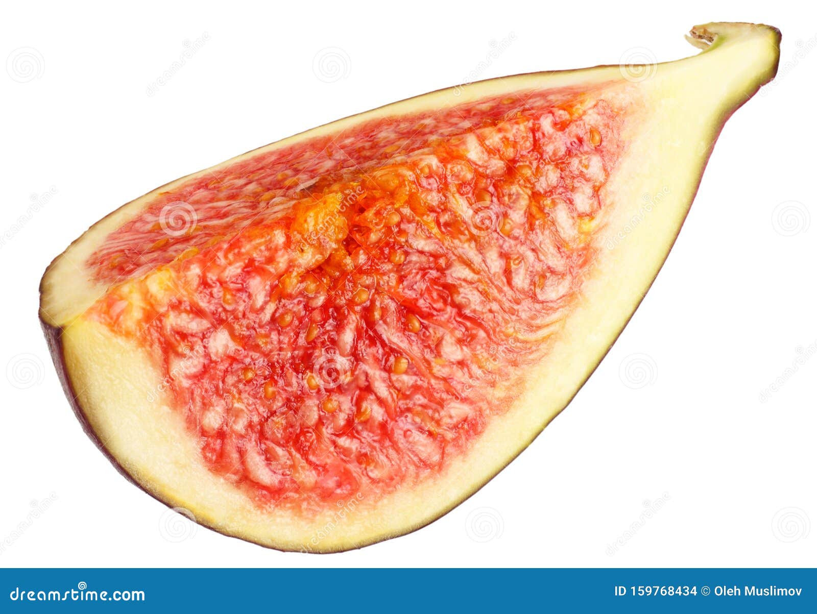 Slice of Fig Isolated on White. Clipping Path Stock Photo - Image of ...