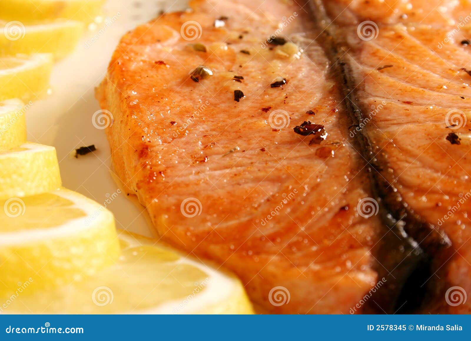 A slice of fish stock image. Image of restaurant, delicious - 2578345