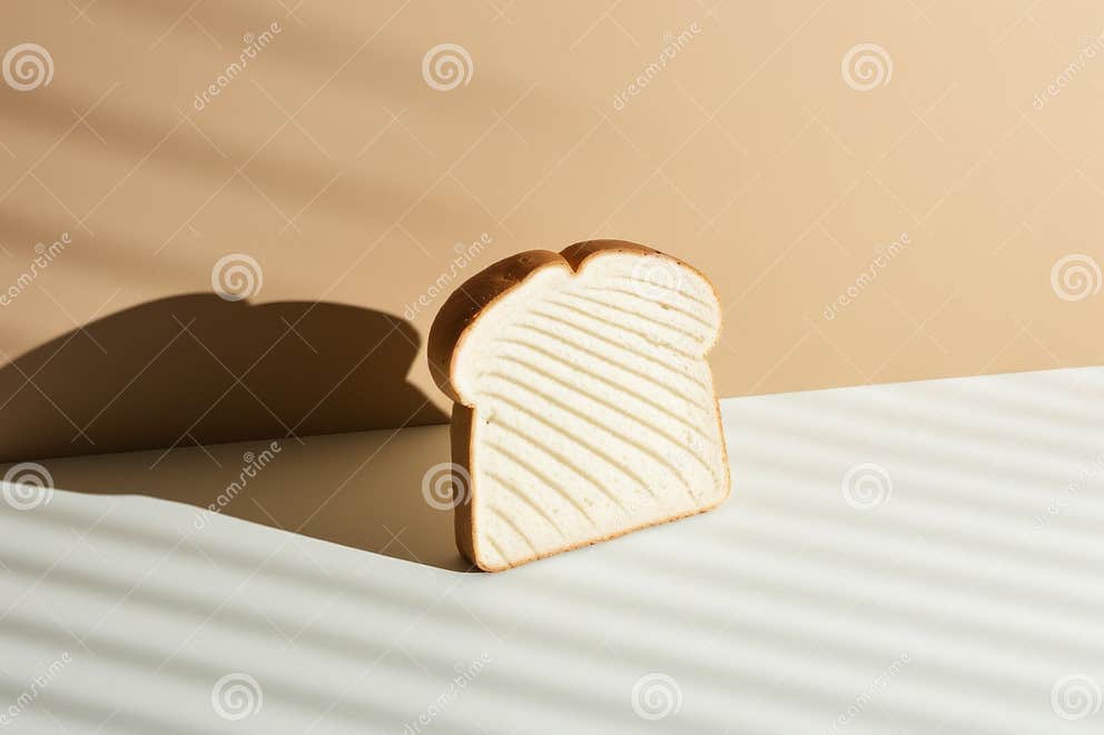 Slice of Fresh Bread Isolated on White Background Cutout with Shadow ...
