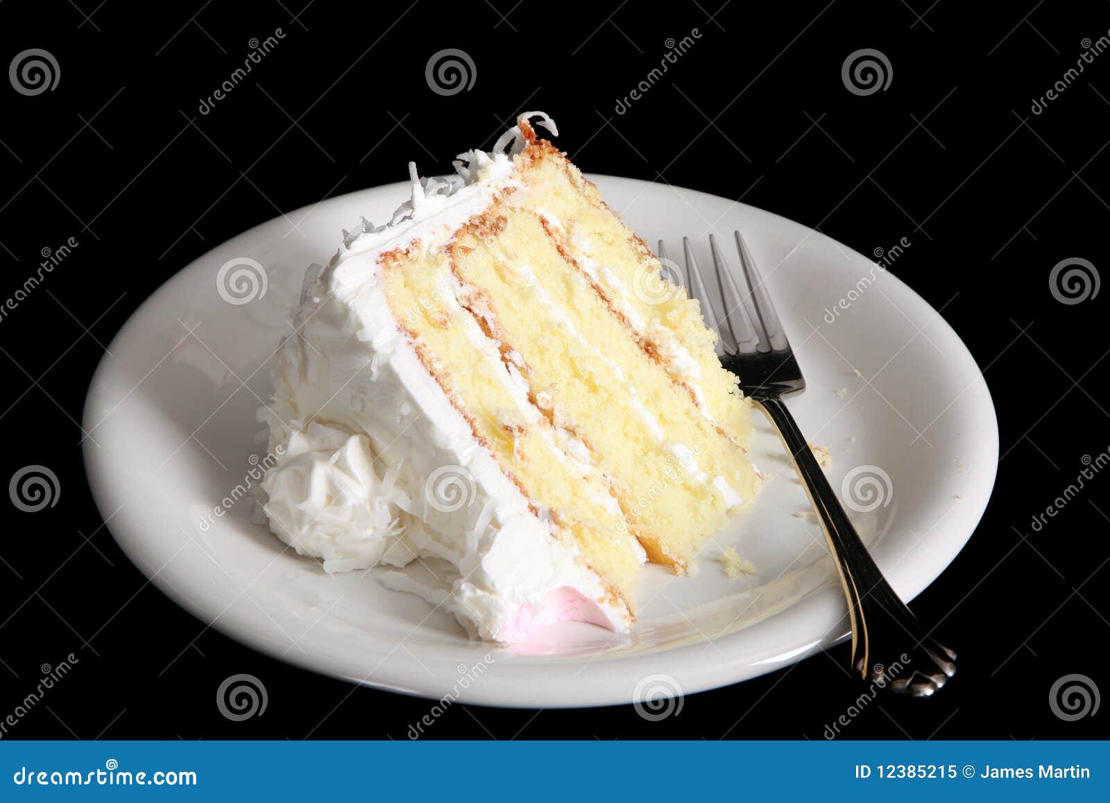 Slice of Fresh Coconut Cake Stock Image - Image of sweet, cream: 12385215