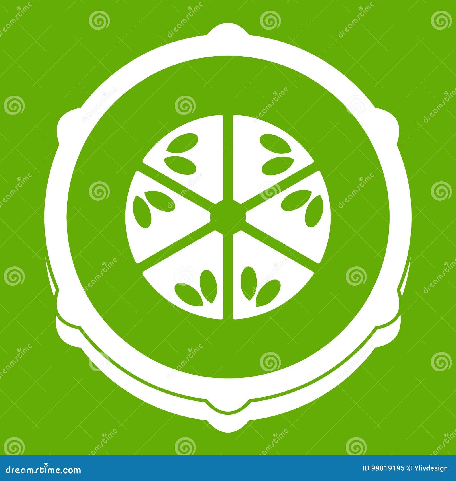 Slice Of Fresh Cucumber Icon Green Stock Vector Illustration Of Plant