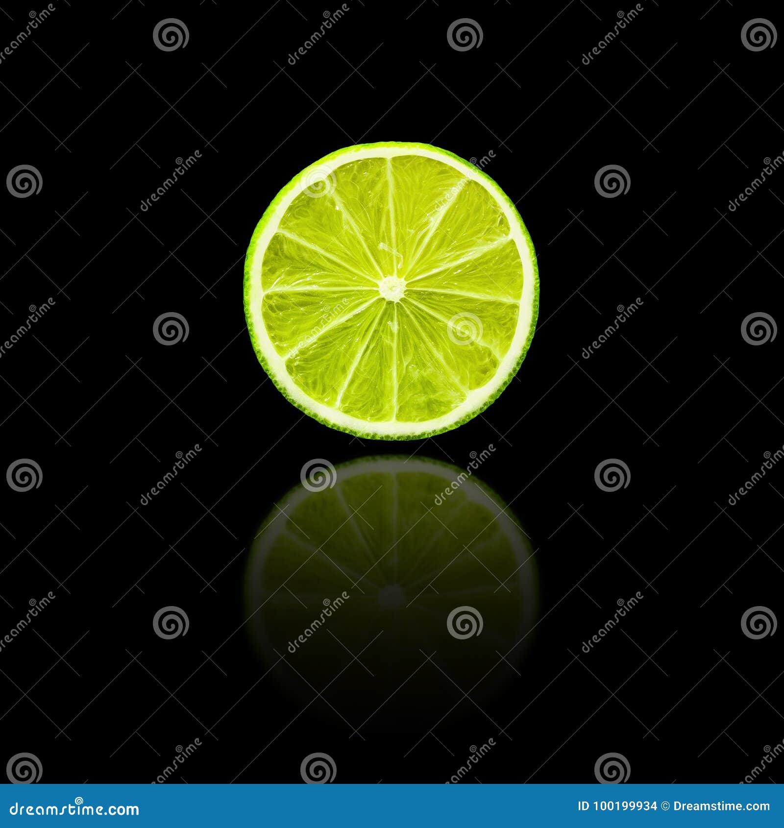 Lime Isolated on Black Background Stock Photo - Image of circular ...