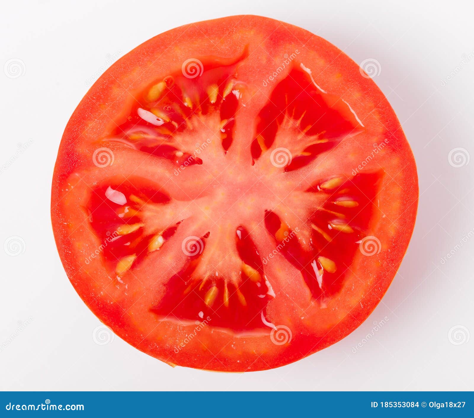 Slice of Fresh Tomato Closeup, Isolated on White, Stock Photo - Image ...