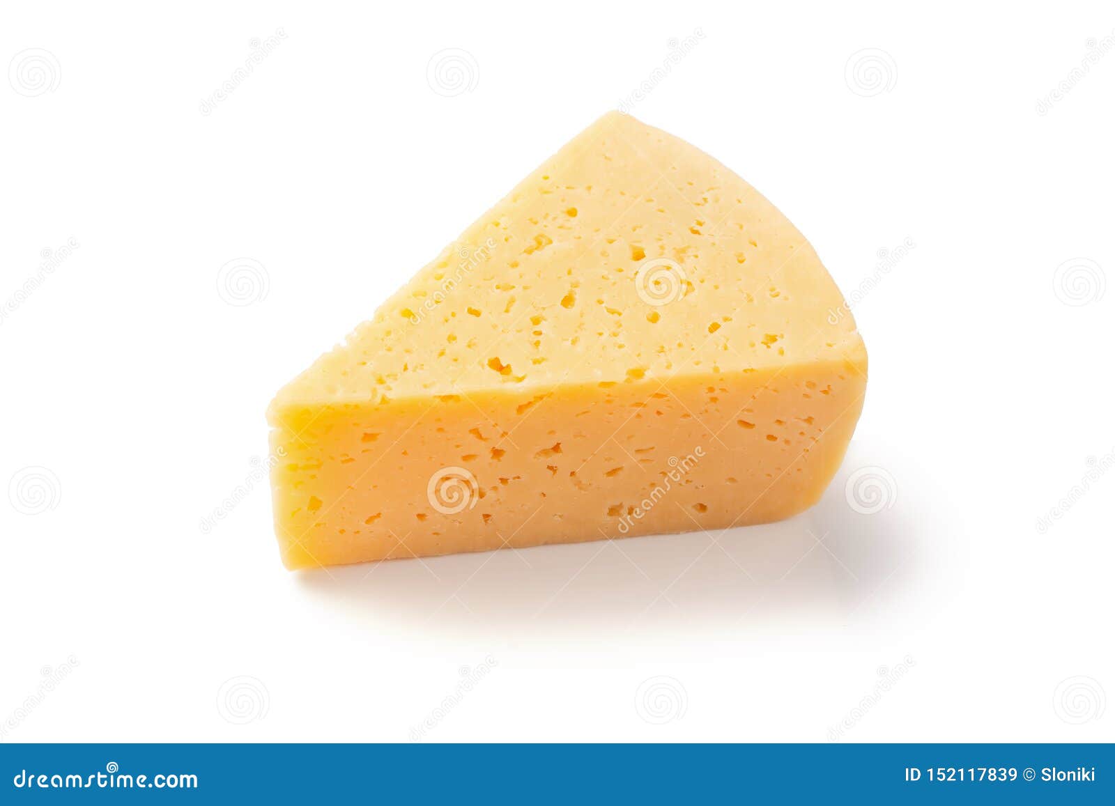 Slice of Gouda on a White Background Stock Image - Image of chunk ...