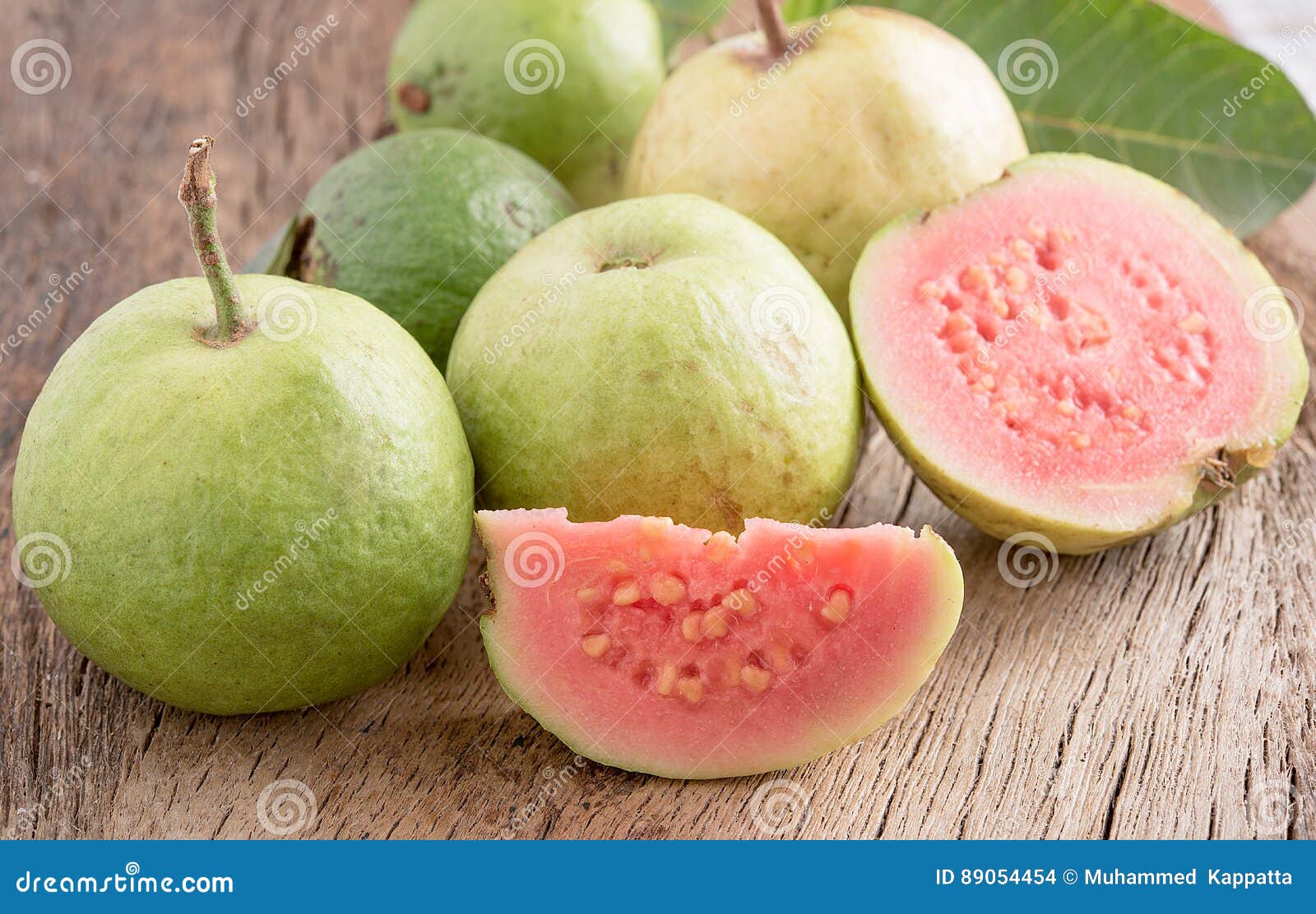 Slice of Guava on Wooden Background Stock Photo - Image of abstract ...