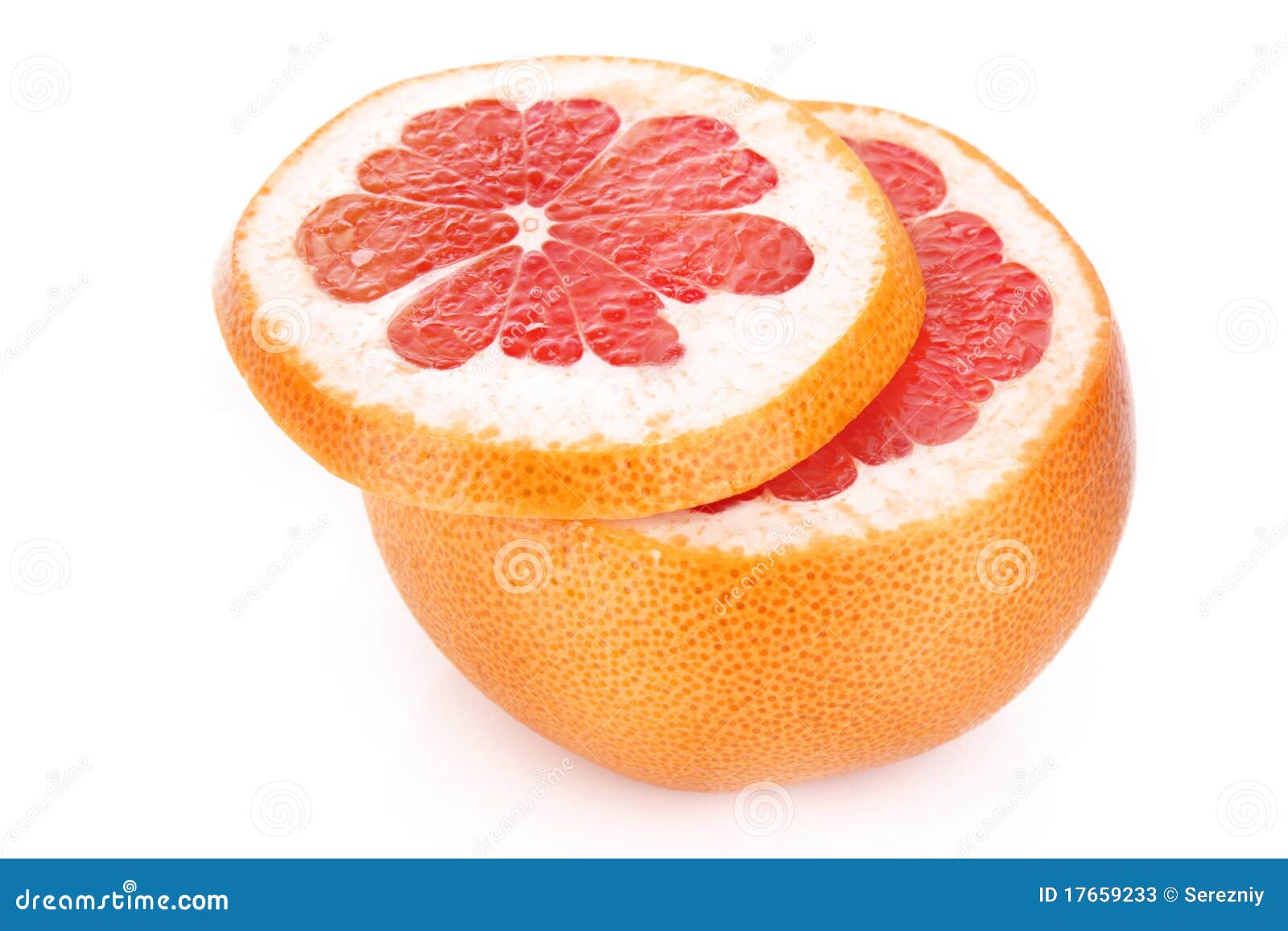 Slice and a Half of Grapefruit Isolated Stock Image - Image of gourmet ...