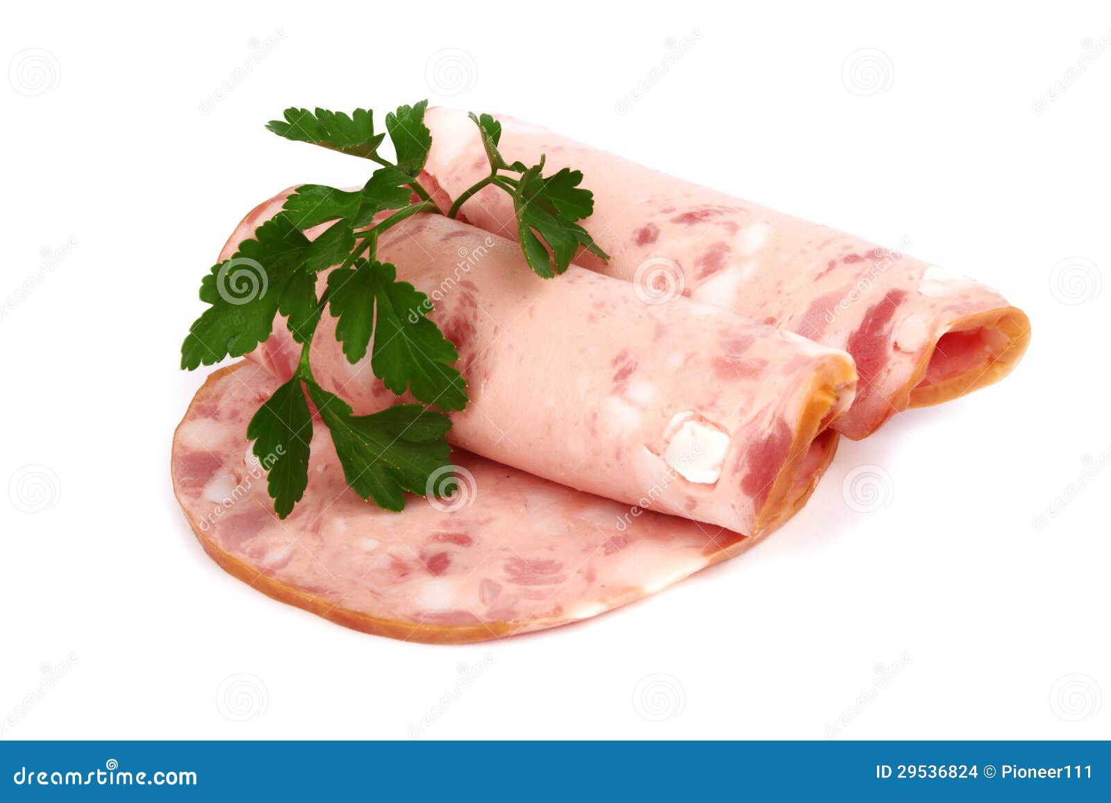 Slice of ham stock photo. Image of backround, leaves - 29536824