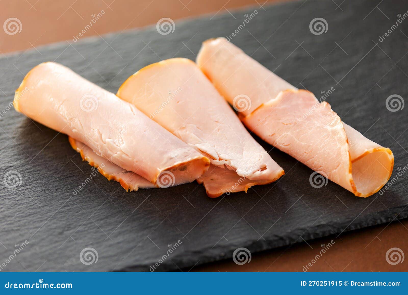 Slice Ham Closeup on Stone Board Stock Image - Image of sliced, close ...