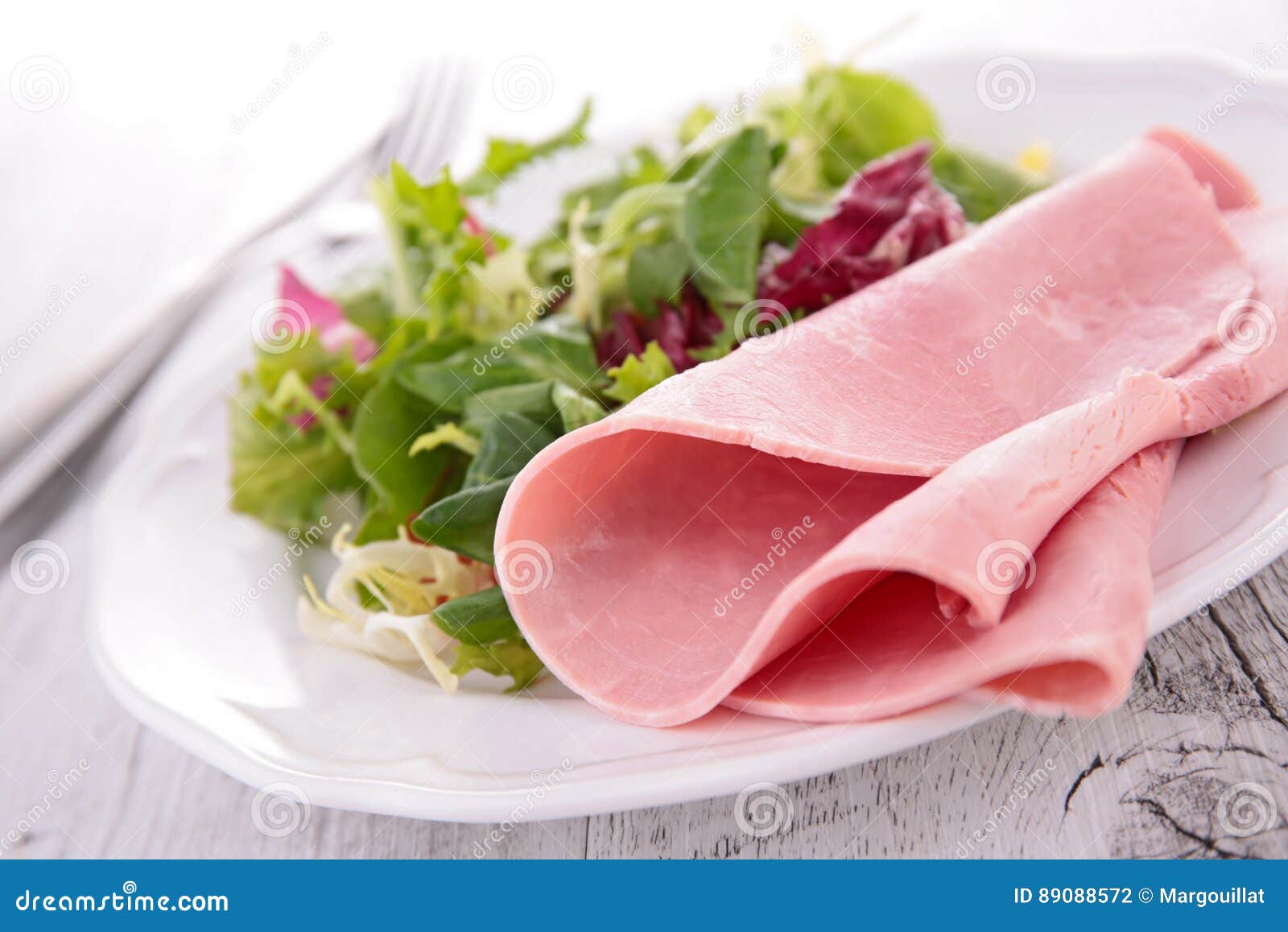 Slice of ham stock photo. Image of slice, meat, lettuce - 89088572