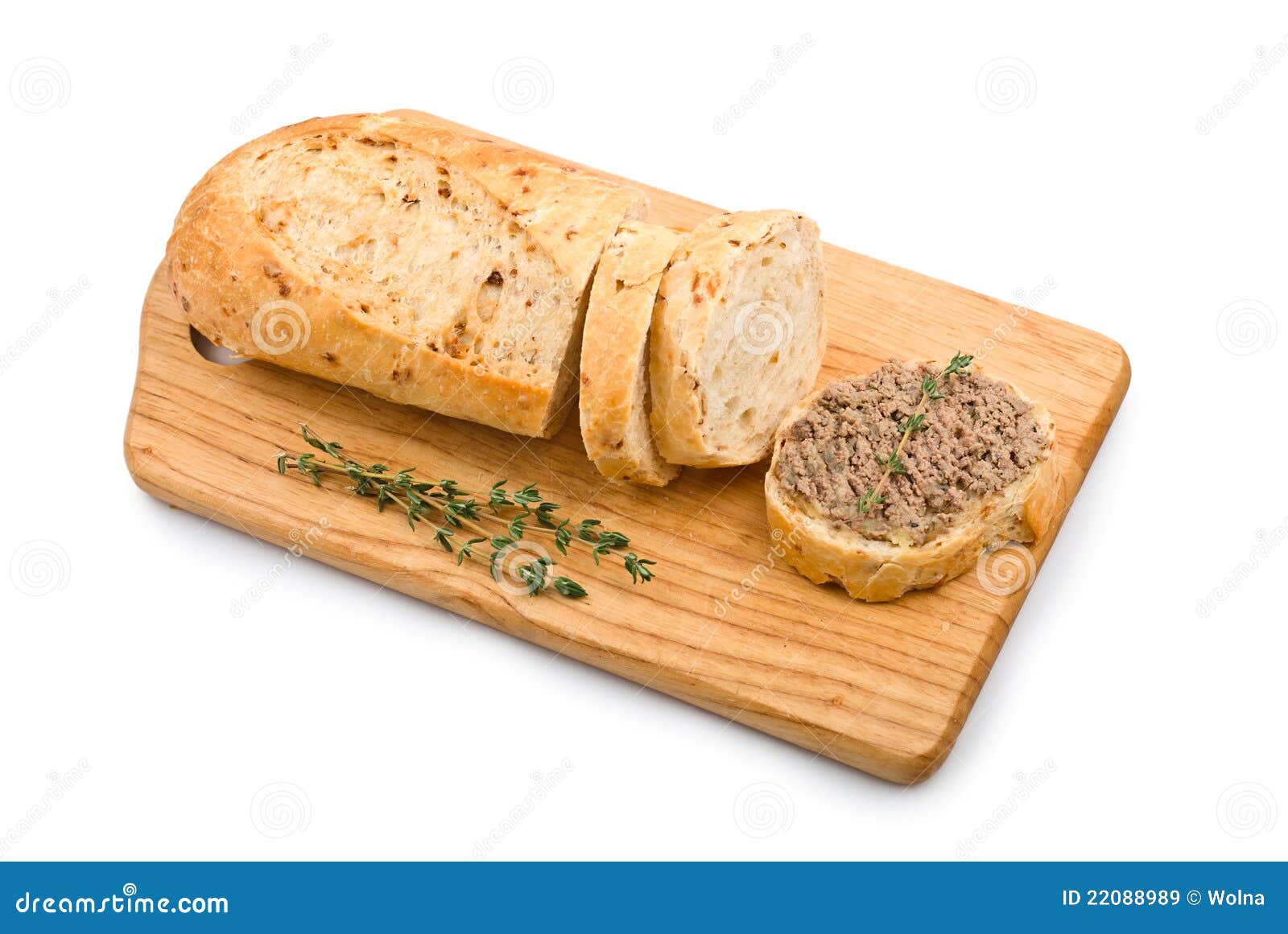 Slice of Homemade Bread with Pate and Herbs Stock Image - Image of ...