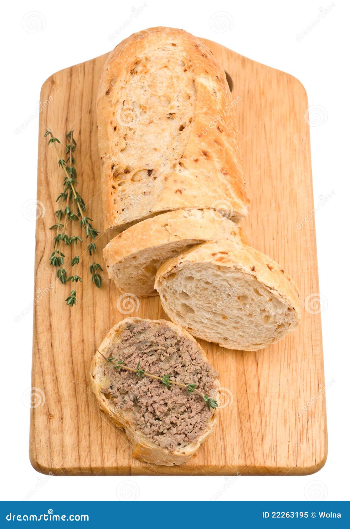 Slice of Homemade Bread with Pate and Herbs Stock Image - Image of ...