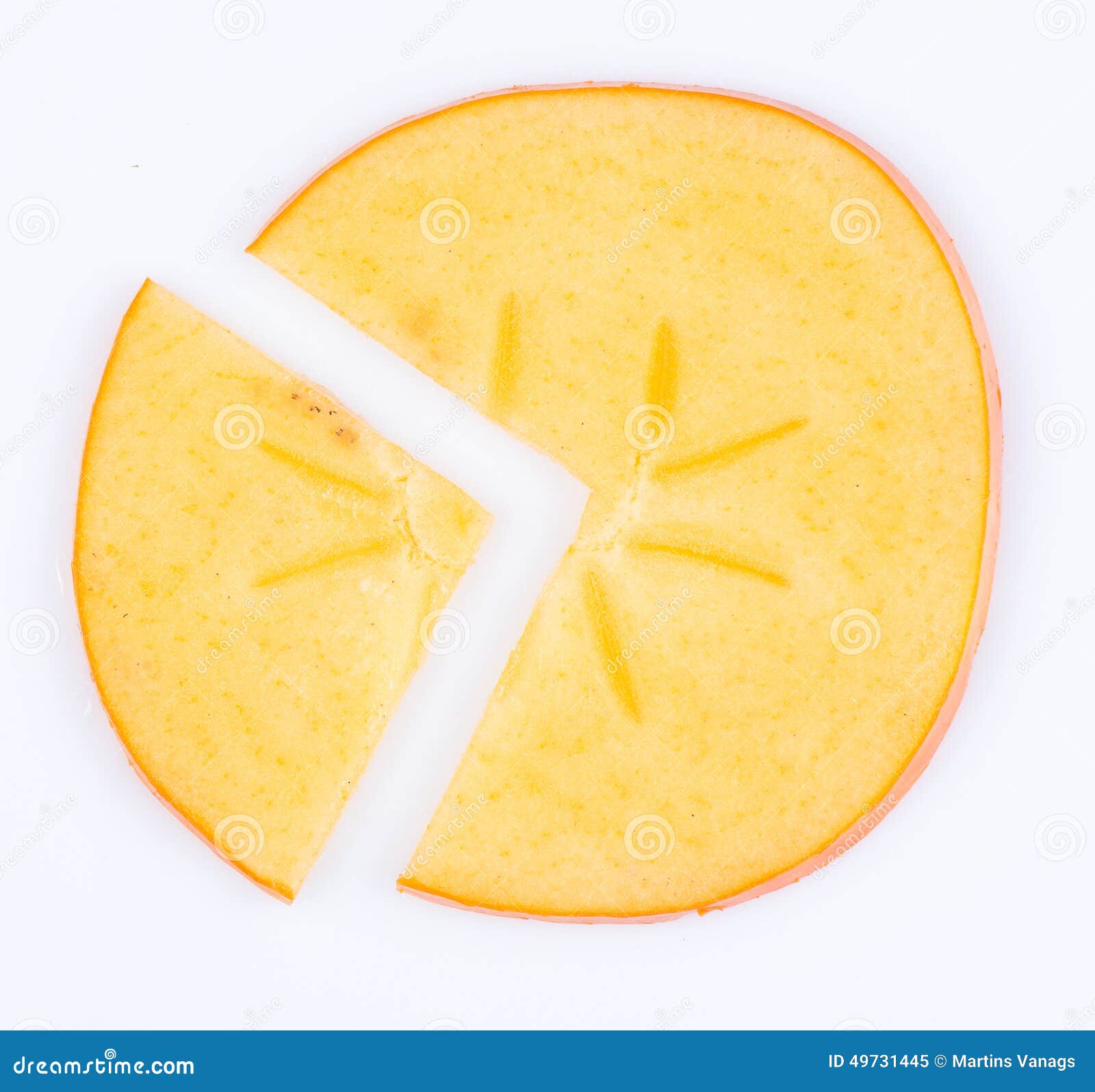 Slice of Hurma. Fruit Pie Chart Stock Image - Image of slice, round ...