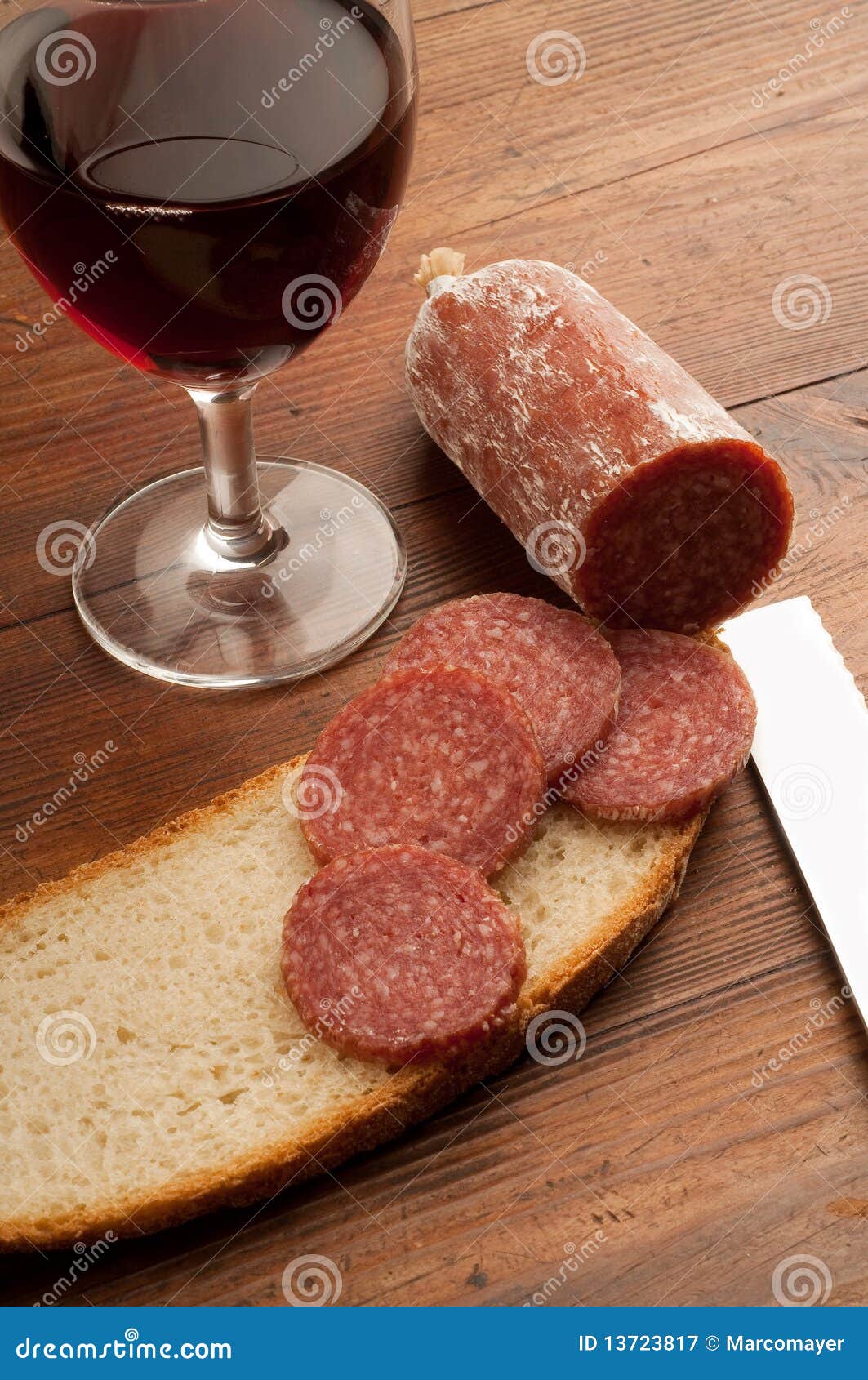 Slice italian salami stock image. Image of cold, italy - 13723817