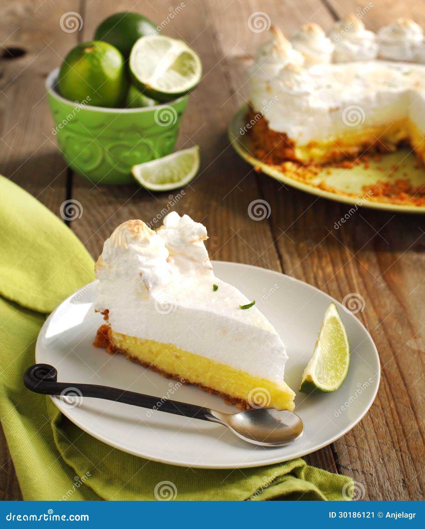 Slice of Key lime pie stock image. Image of keys, meringue - 30186121