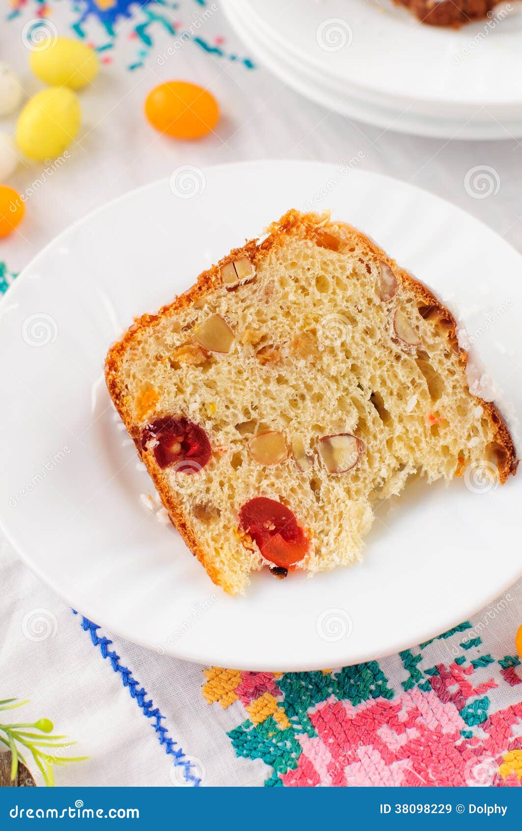A Slice of Kulitch (Kulich), Russian Easter Sweet Bread Stock Image ...