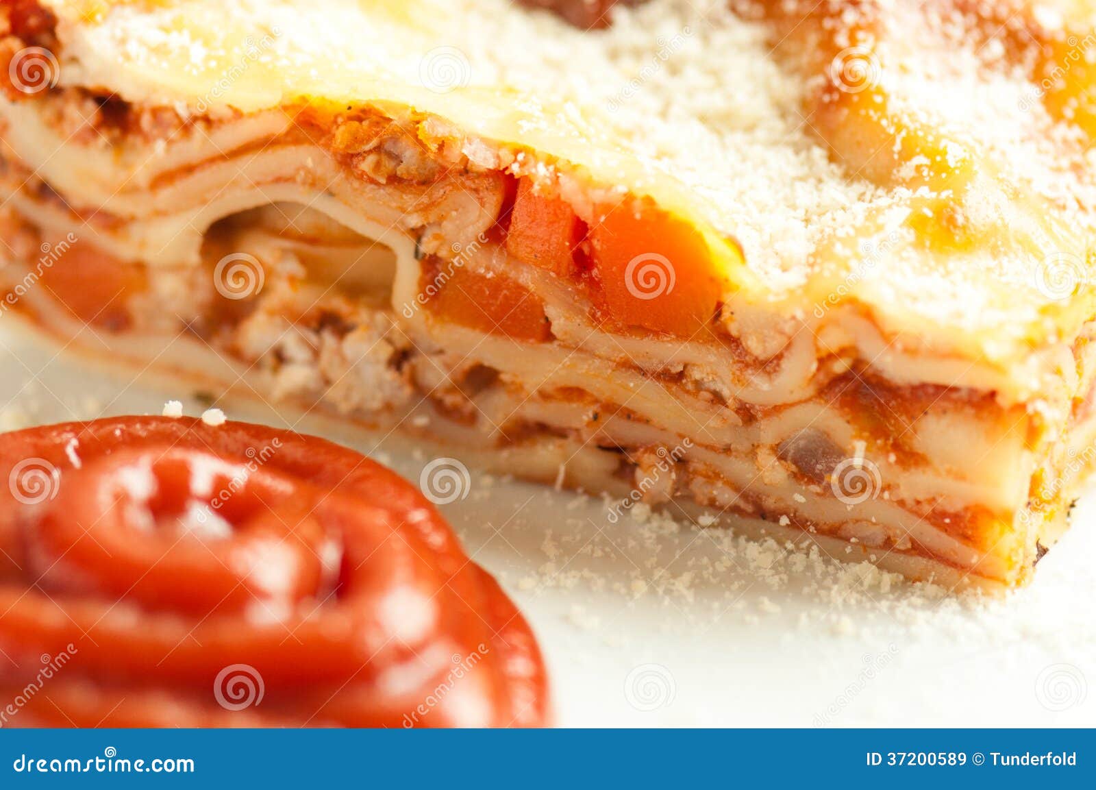 Slice of lasagne stock image. Image of food, indoor, indoors - 37200589