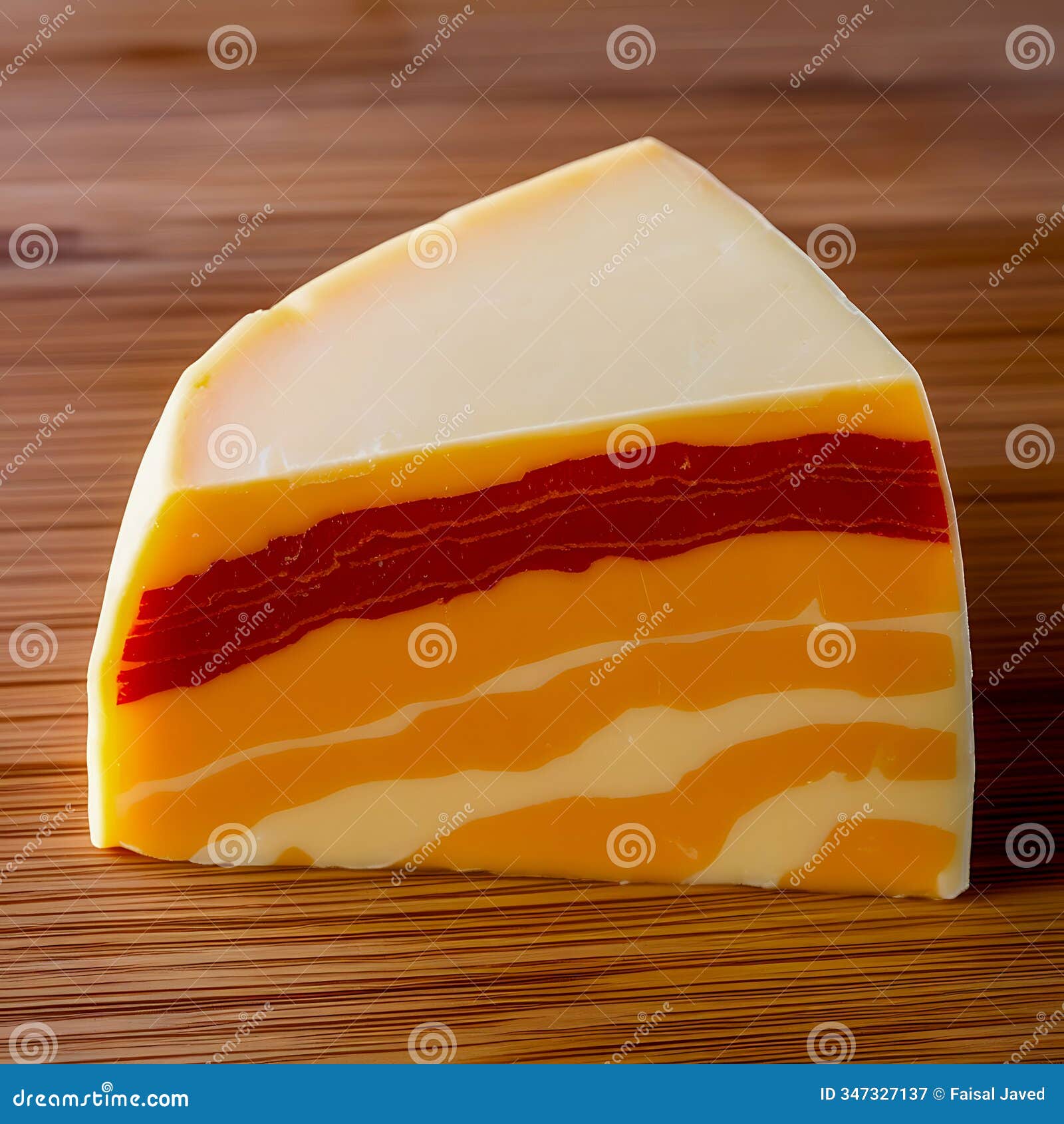 Slice of Layered Cheddar with Bold Striped Colors Stock Illustration ...