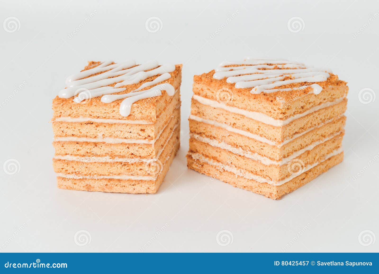 Slice of Layered Honey Cake Isolated Stock Image - Image of gingerbread ...