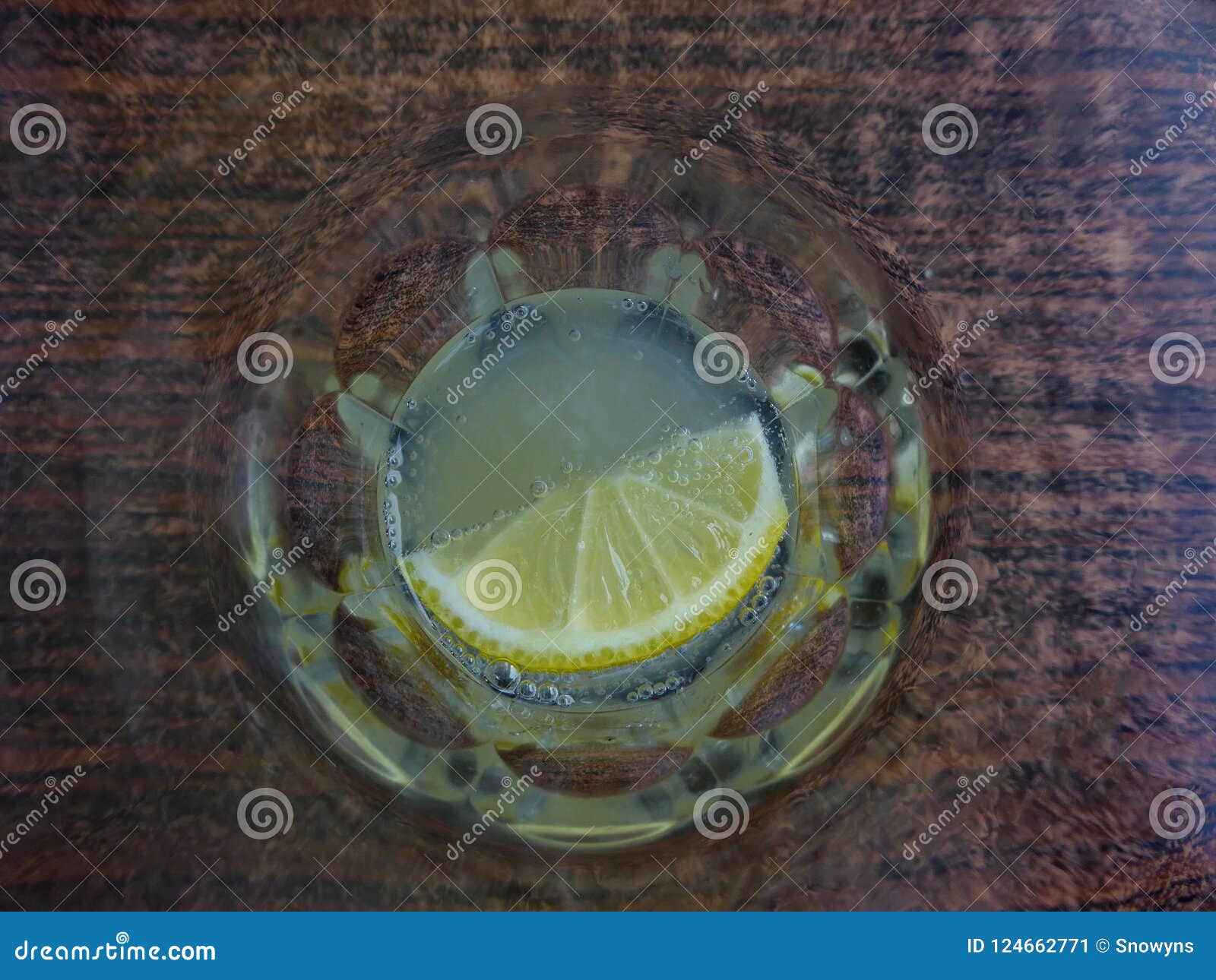 Slice of Lemon in Glass Top View Stock Image - Image of exotic, drop ...