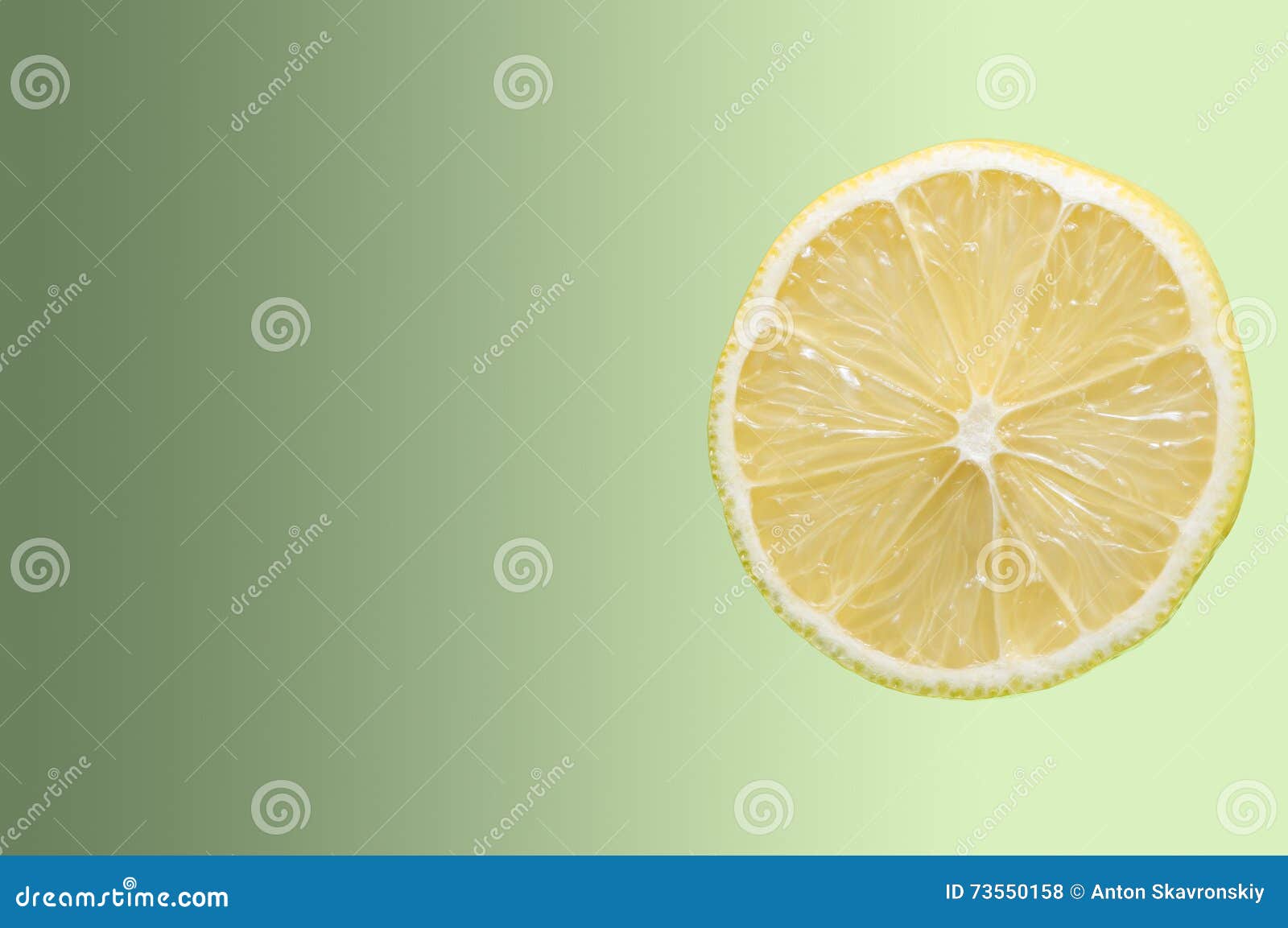 Slice of Lemon on a Green Background Stock Photo - Image of background ...