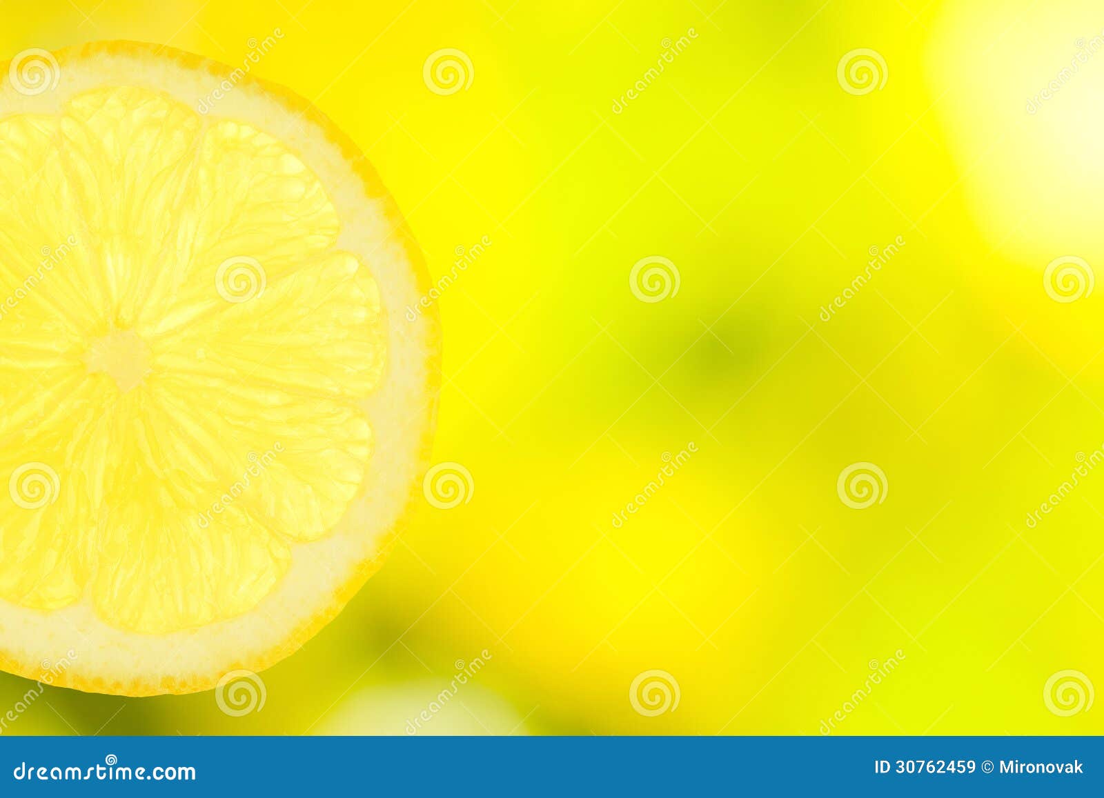 Slice of Lemon on Green and Yellow Background Stock Image - Image of ...