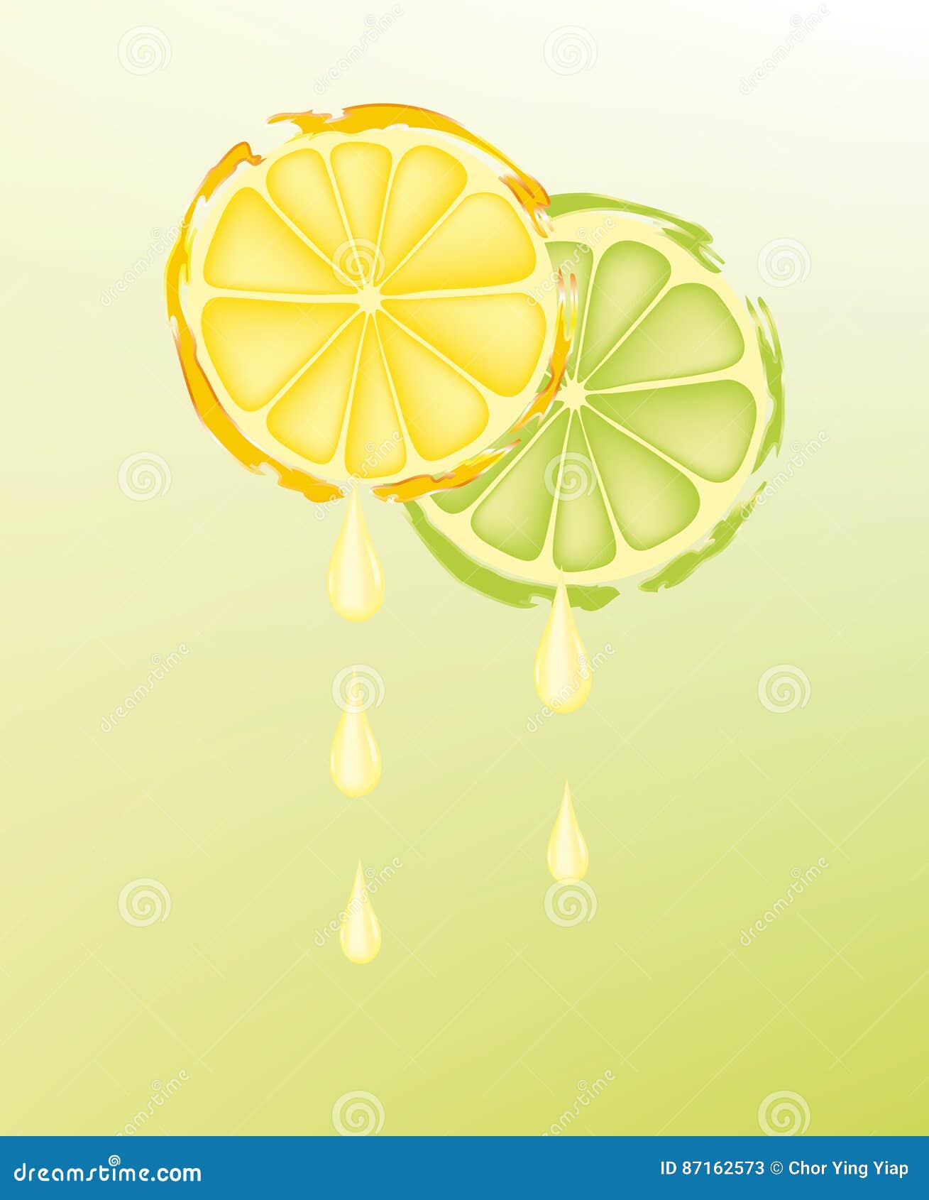 Slice of lemon and lime stock vector. Illustration of abstract - 87162573
