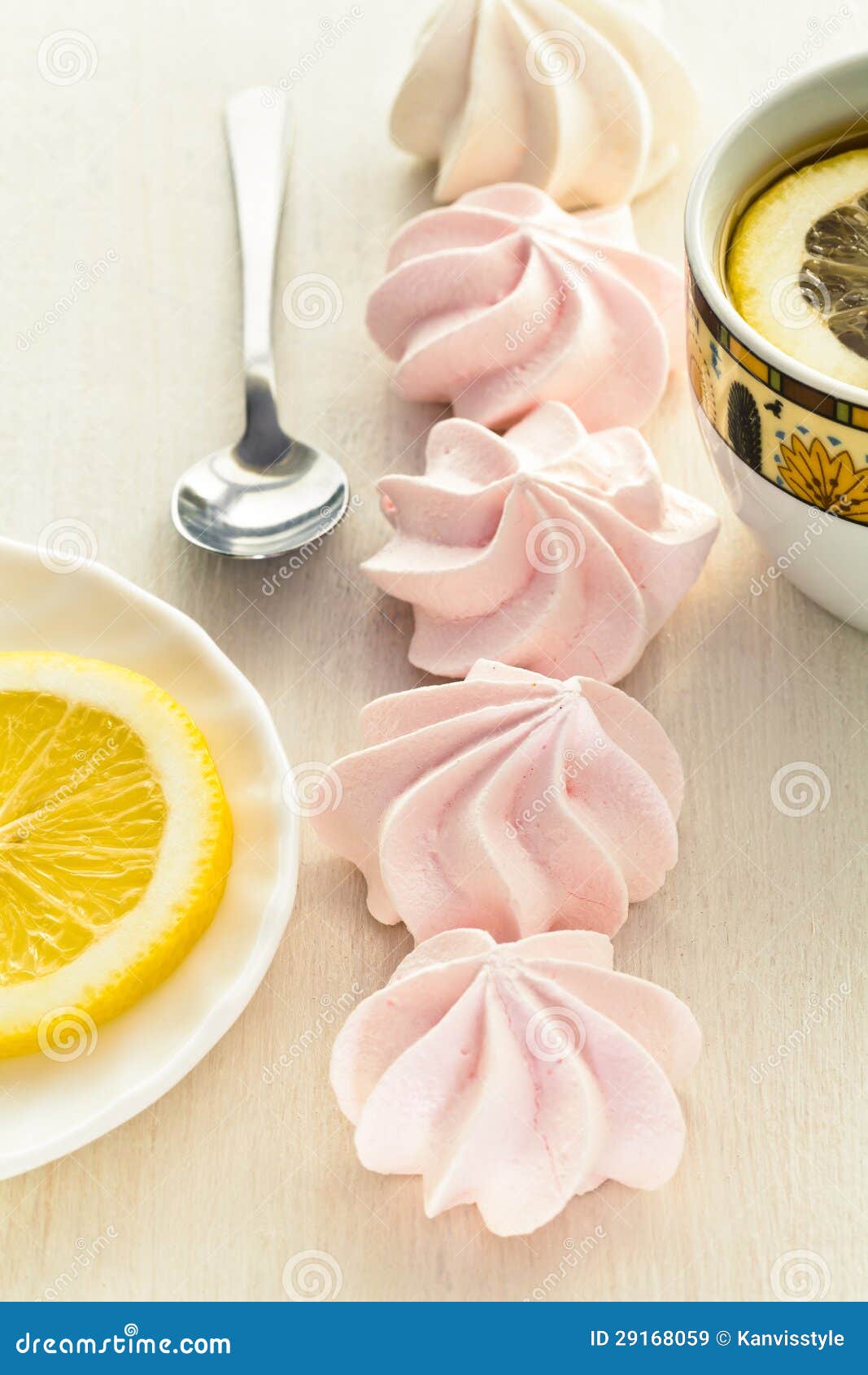 Slice of Lemon Meringue Pie with Cup of Tea Stock Image - Image of cake ...