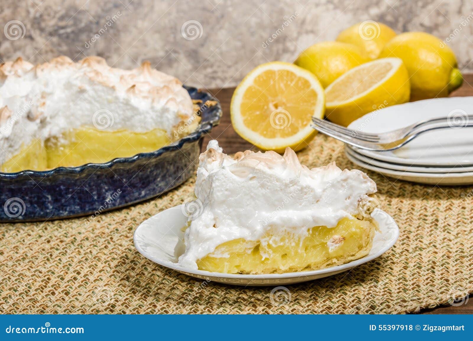 Slice of Lemon Meringue Pie Stock Photo - Image of lemon, goods: 55397918